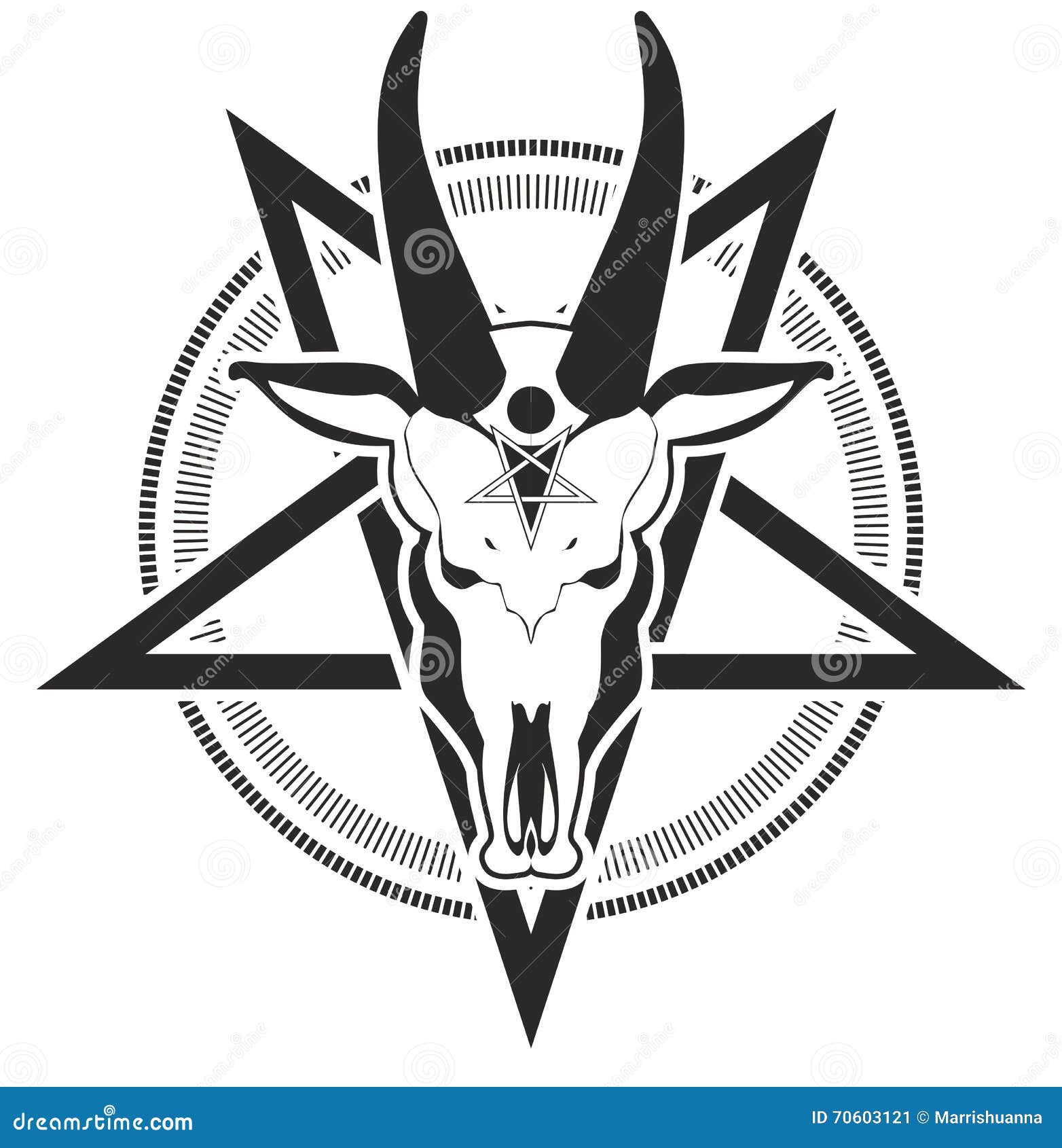 De Geit Van Het Pentagramsymbool Vector Illustratie - Illustration of ...