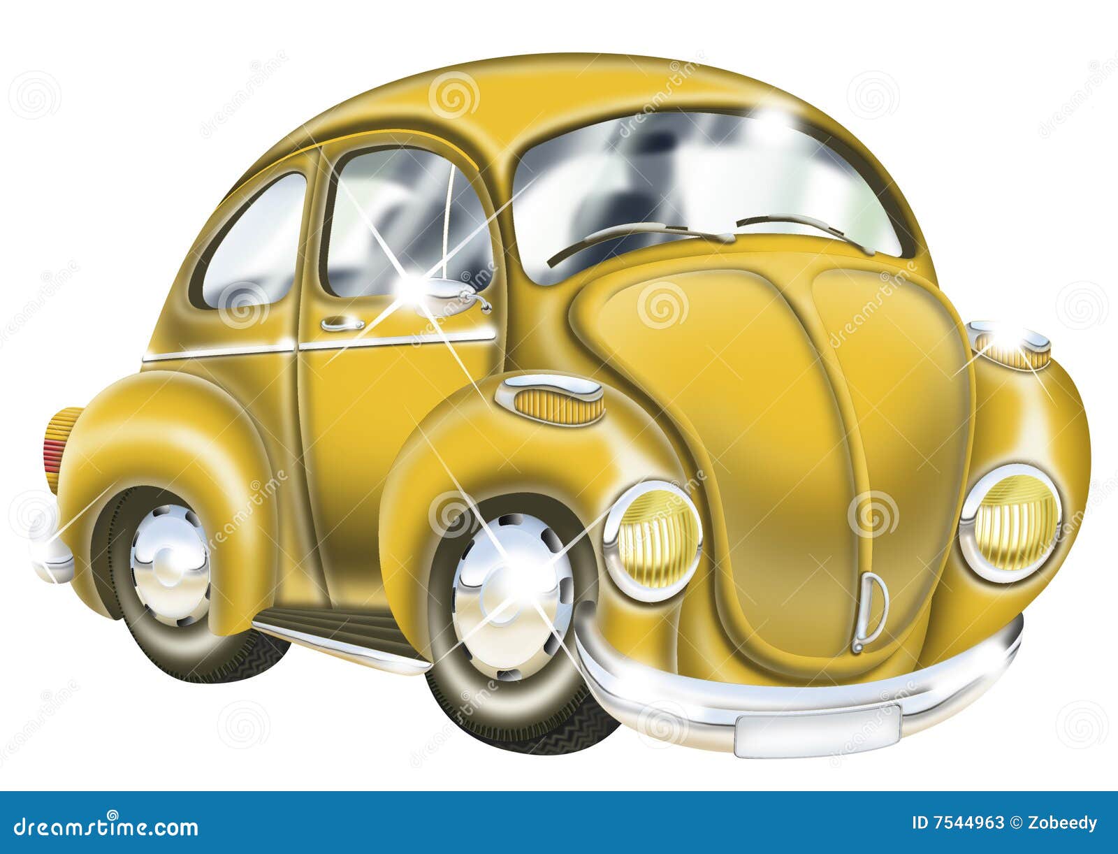 De Gele Auto van Shinny stock illustratie. Illustration of geel - 7544963