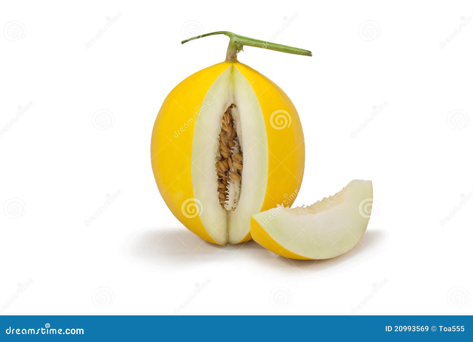 De Gele Meloen Van De Kantaloep Stock Afbeelding - Image of enkelvoudig ...