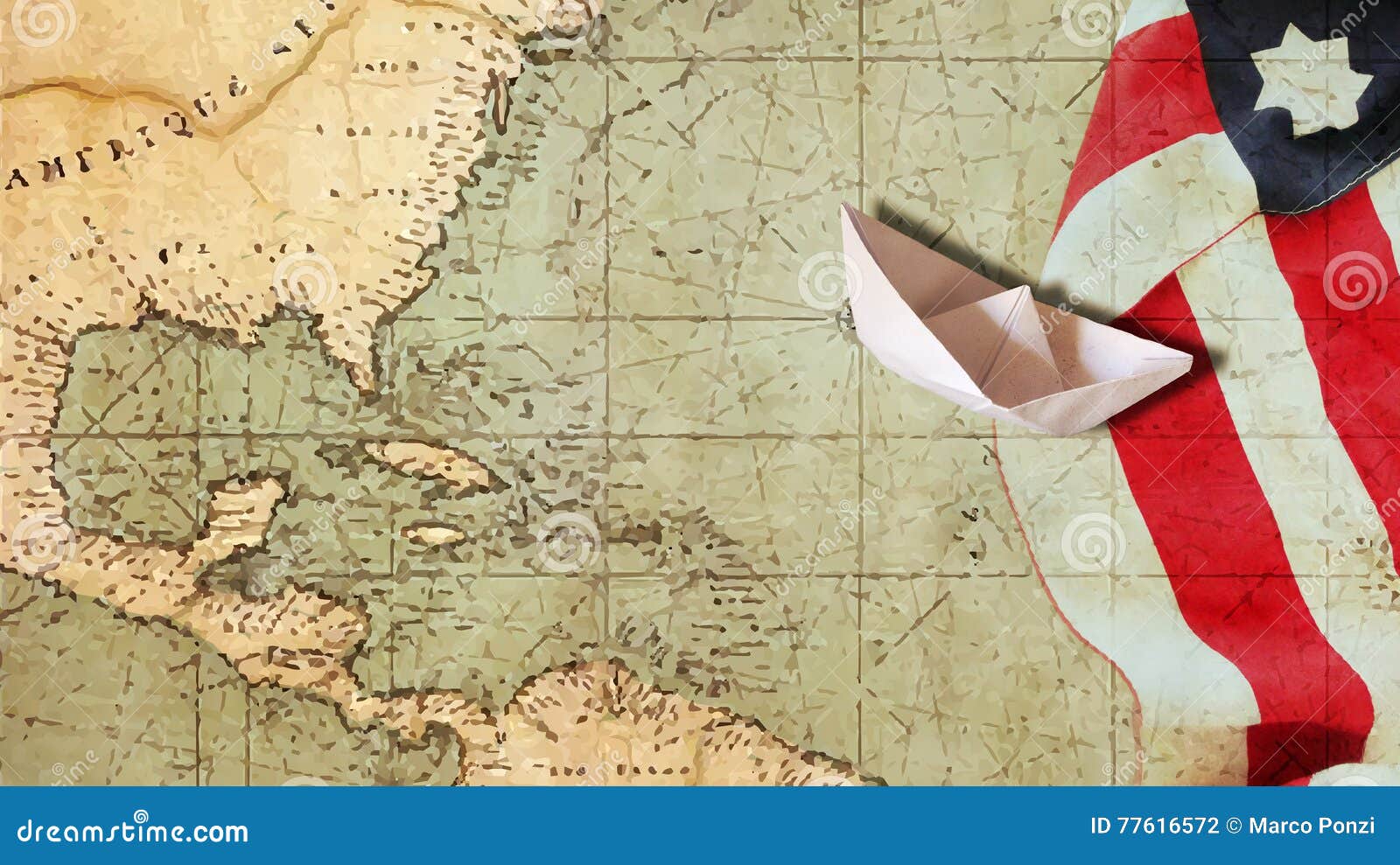 De Gelukkige Dag Van Columbus De Boot Van Het Document Stock ...