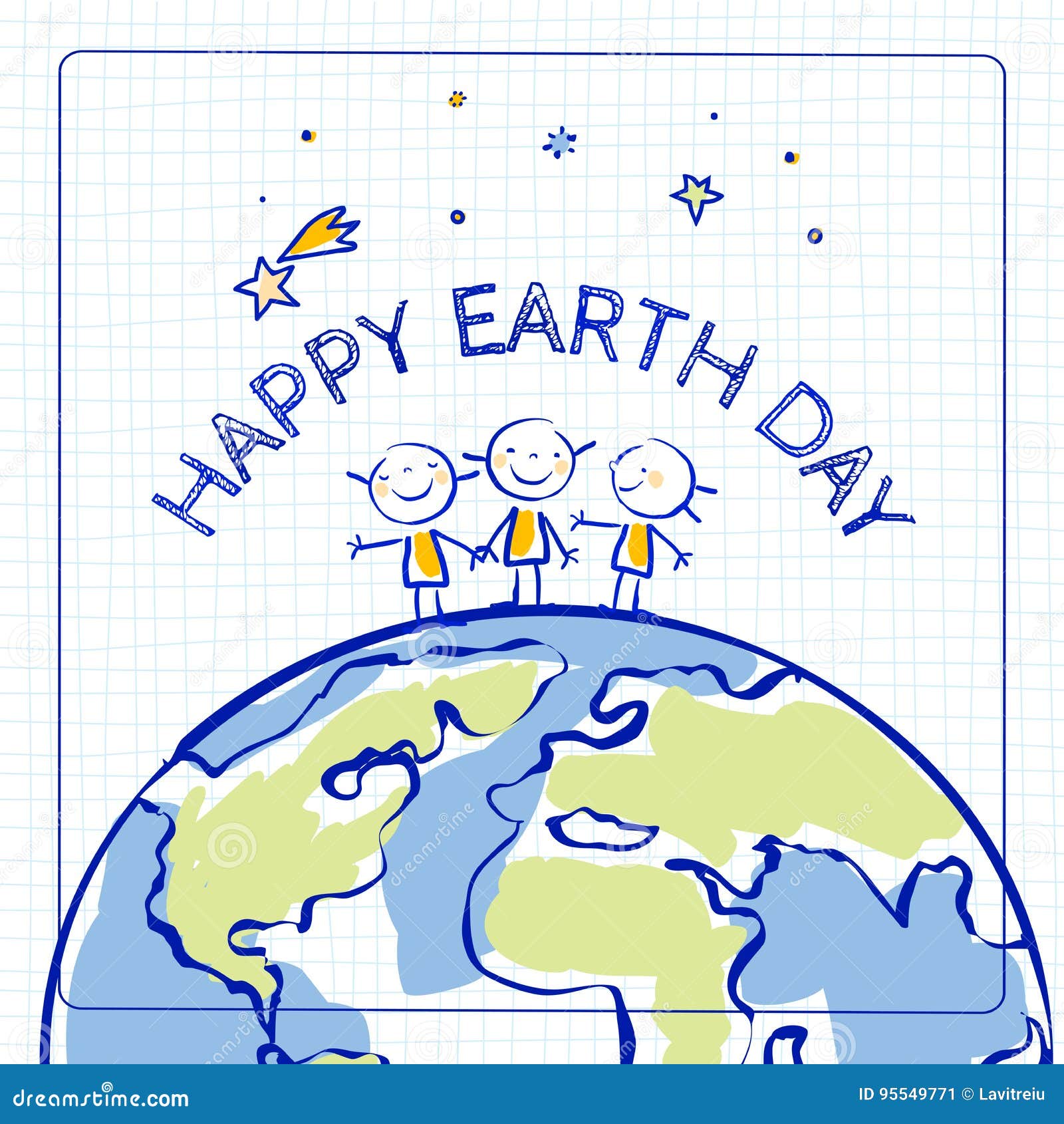 De Gelukkige Kaart Van De Aardedag Vector Illustratie - Illustration of ...