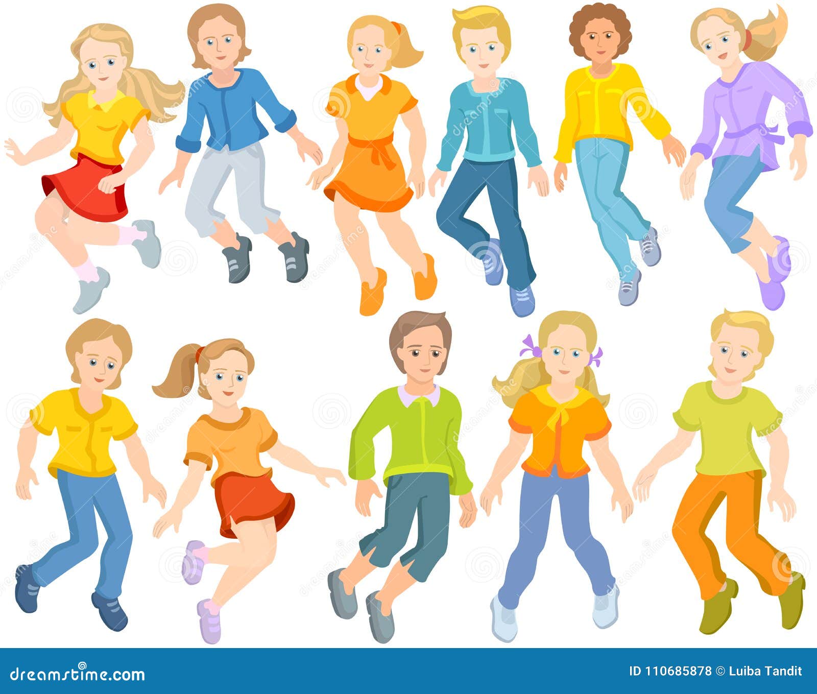 De Gelukkige Kinderen Springen - Reeks Springende Kinderen Vector ...