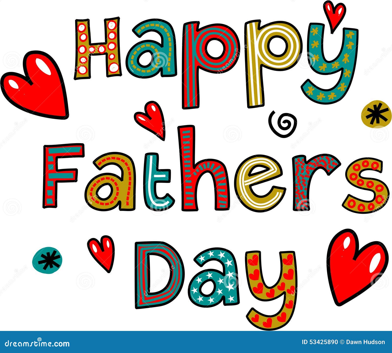 De Gelukkige Tekst Van De Vadersdag Vector Illustratie - Illustration ...