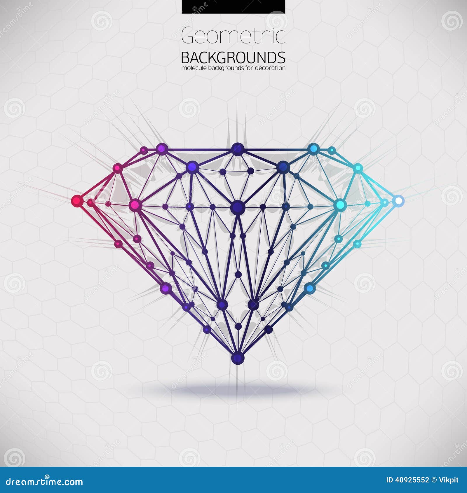 De Geometrische Vorm Van Het Moleculaire Diamantrooster Vector ...
