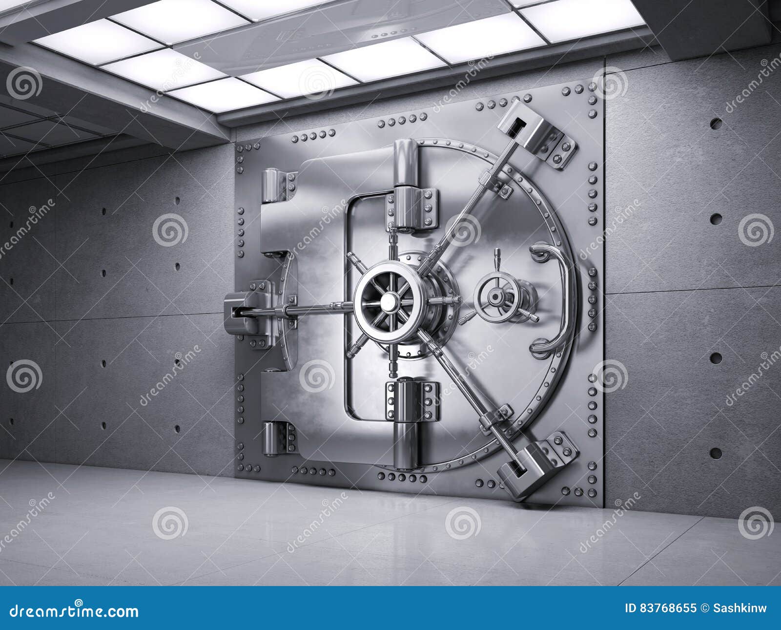 De Gesloten Deur Van De Bankkluis Stock Illustratie - Illustration of ...