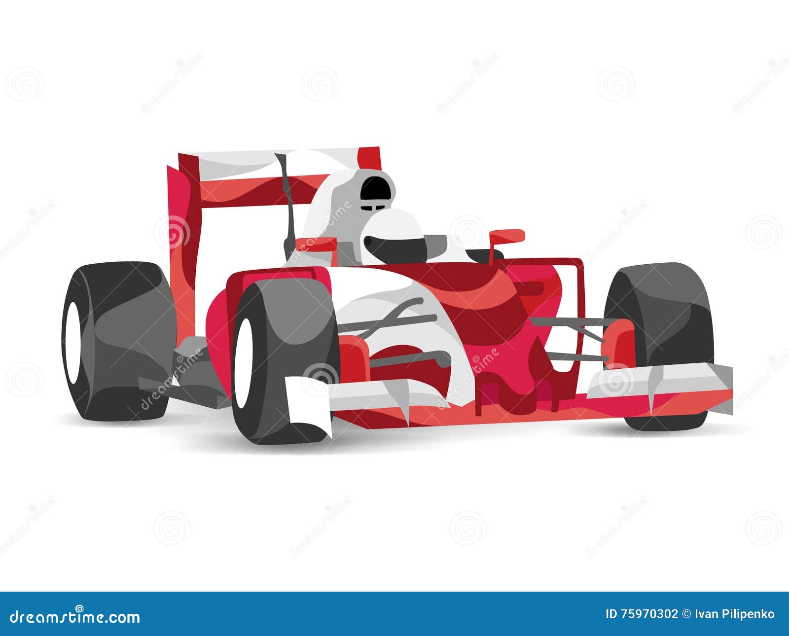 De in Gestileerde Raceauto Van Illustratieformule 1 F1 1 Vector ...