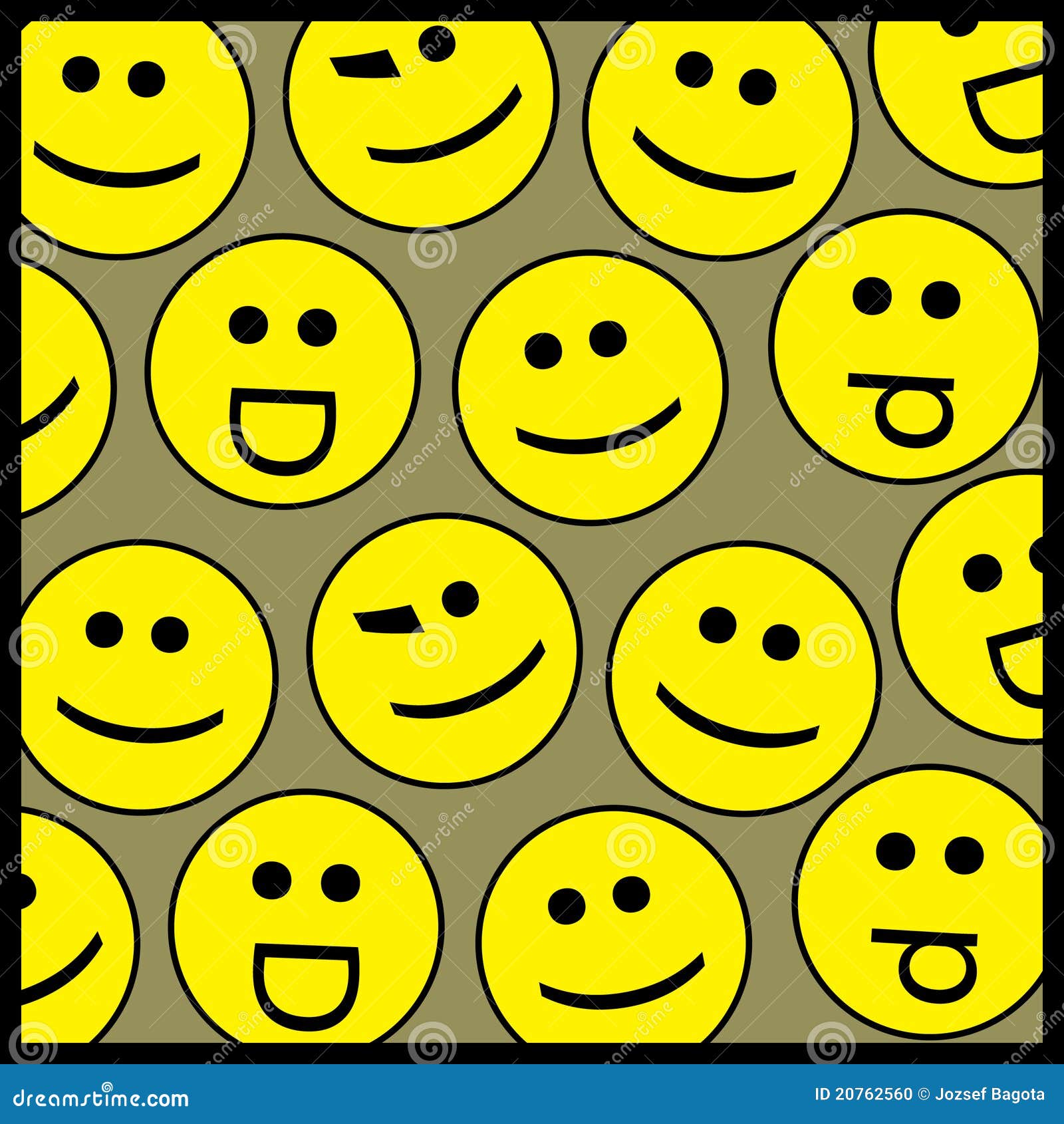 De Gezichten Van Achtergrond Smiley Patroon Vector Illustratie ...