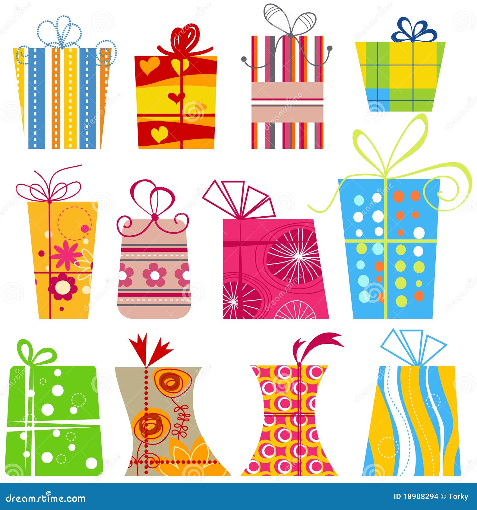 De Giftdozen Van Het Beeldverhaal Vector Illustratie - Illustration of ...