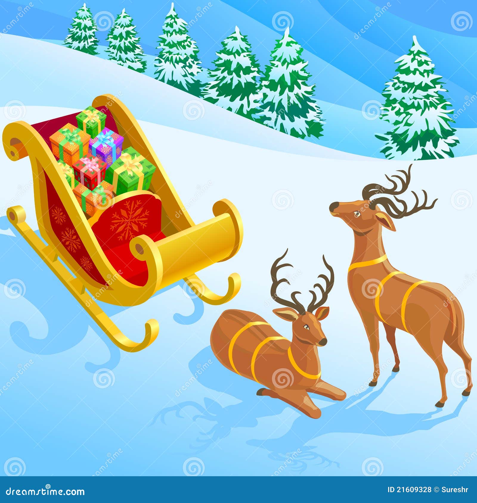 De Giften Van Het Rendier, Van De Ar En Van Kerstmis Vector Illustratie ...