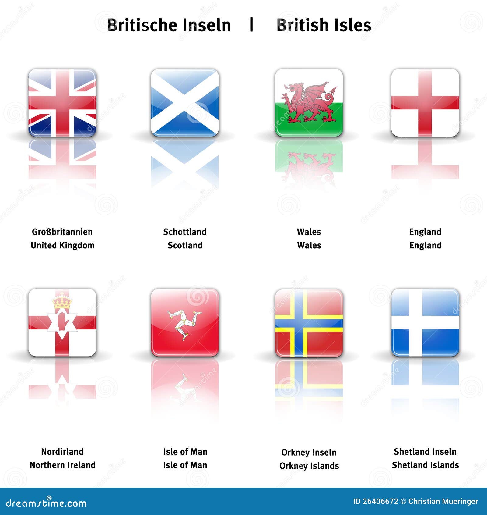 De Glanzende Britse Eilanden Van Pictogrammen Stock Illustratie ...