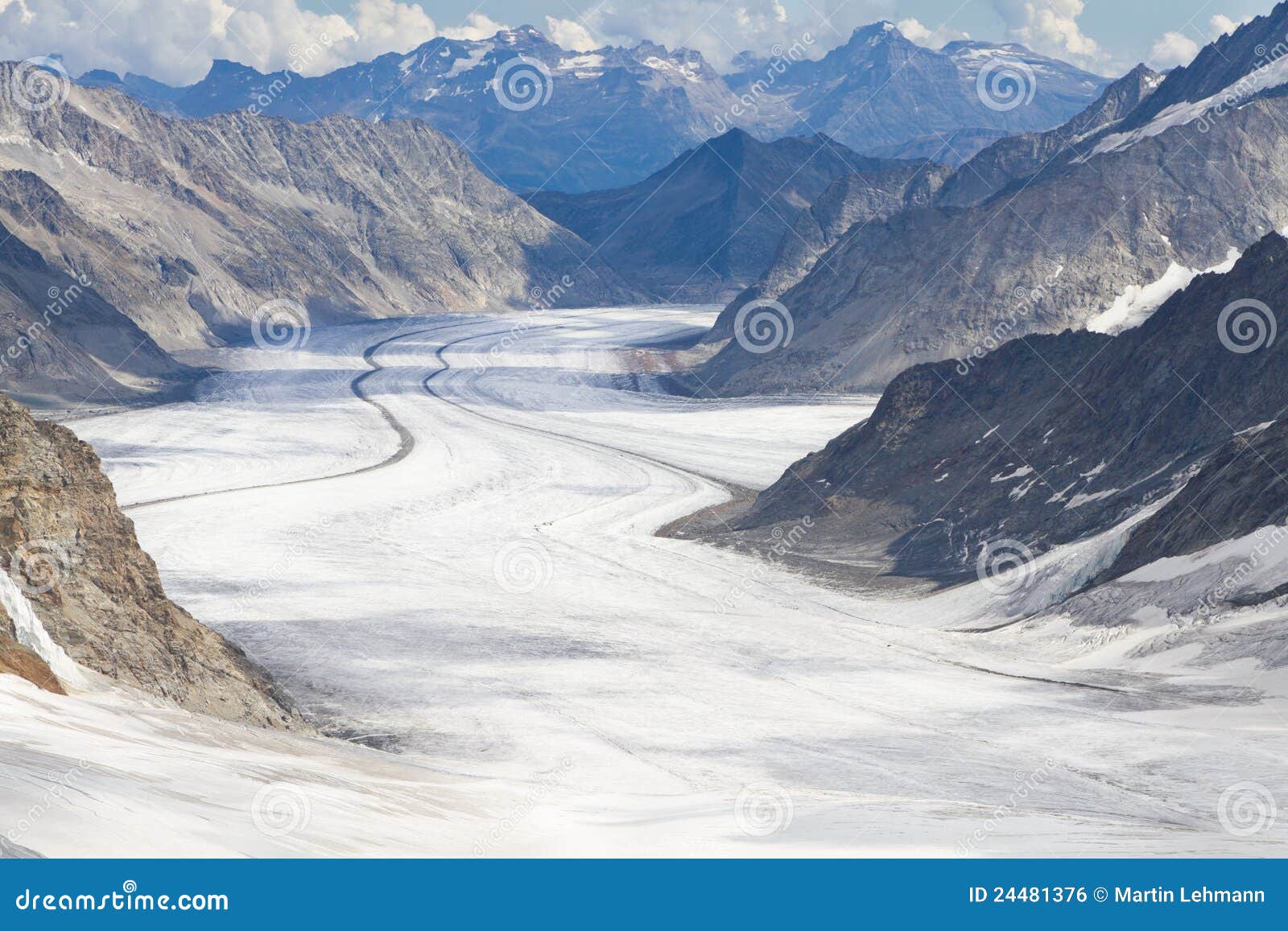 De Gletsjer Van Aletsch, Zwitserland Stock Foto - Image of bergen ...