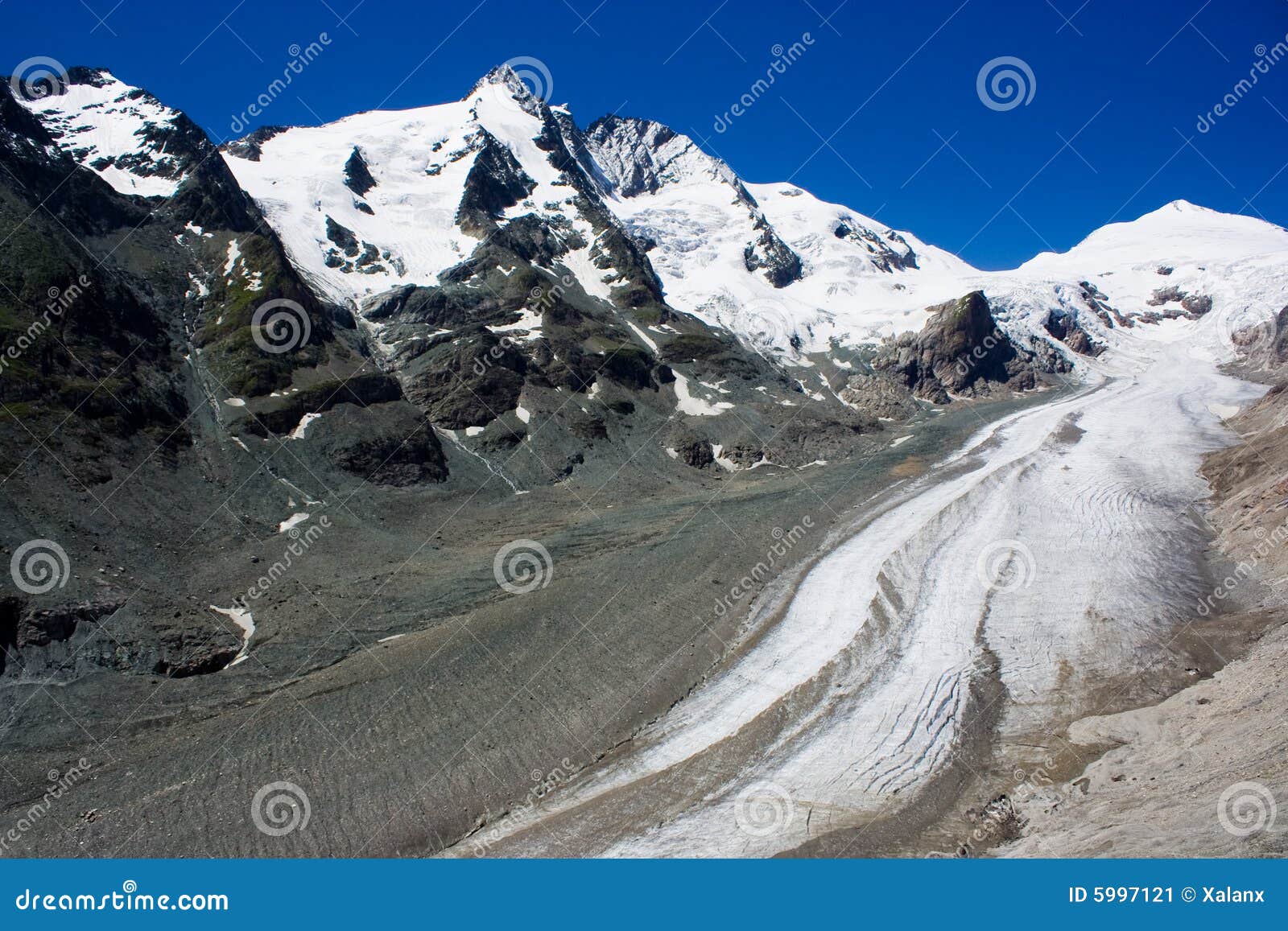 De Gletsjer Van Grossglockner Stock Afbeelding - Image of blauw, glans ...