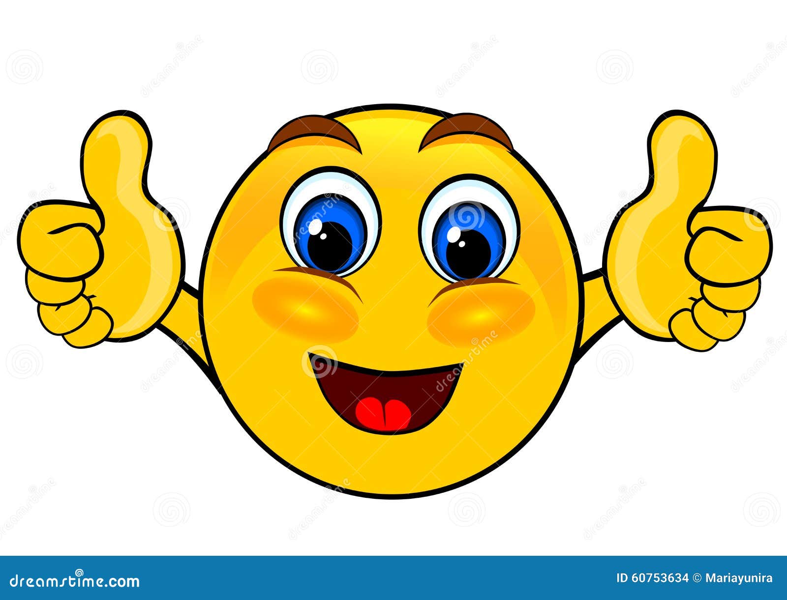 De Glimlach Emoticons Beduimelt Omhoog Stock Illustratie - Illustration ...