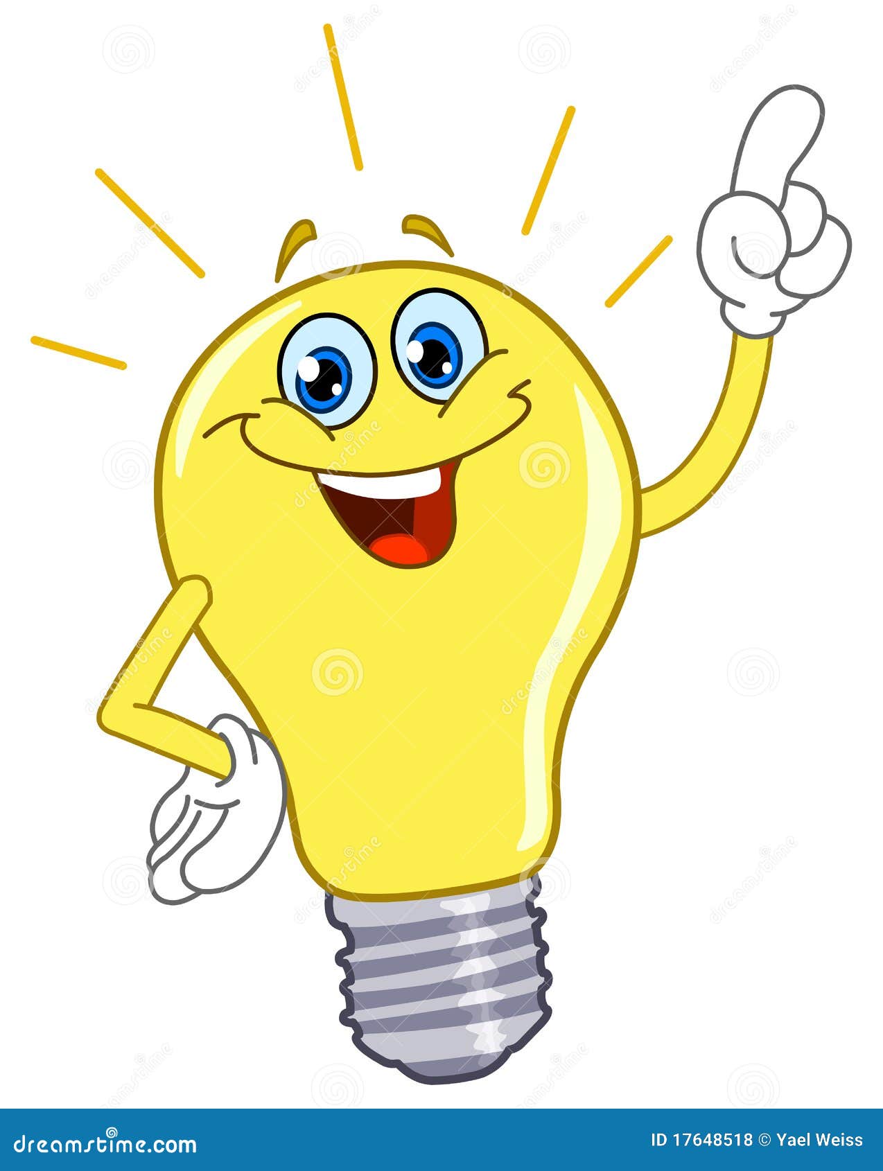 De Gloeilamp Van Het Beeldverhaal Vector Illustratie - Illustration of ...