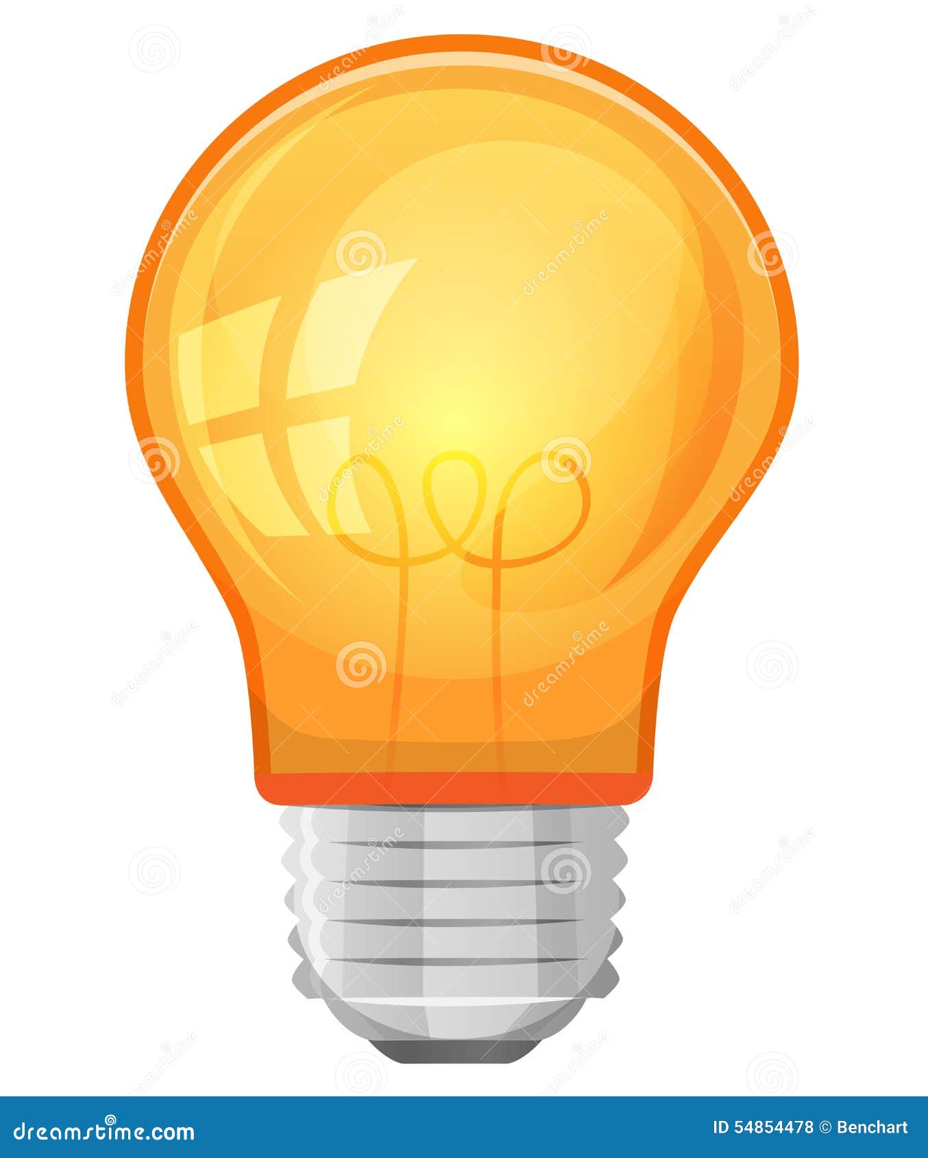 De Gloeilamp Van Het Beeldverhaal Vector Illustratie - Illustration of ...