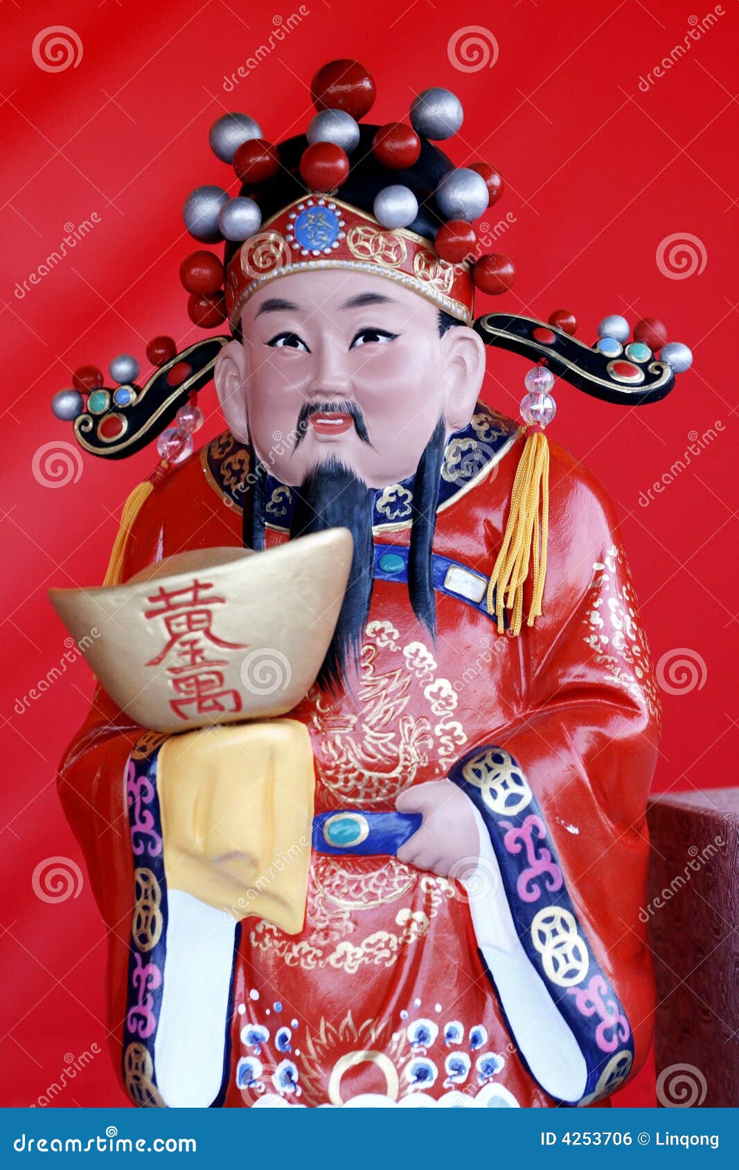De God Van Rijkdom Van China Stock Foto - Image of goud, zwaar: 4253706