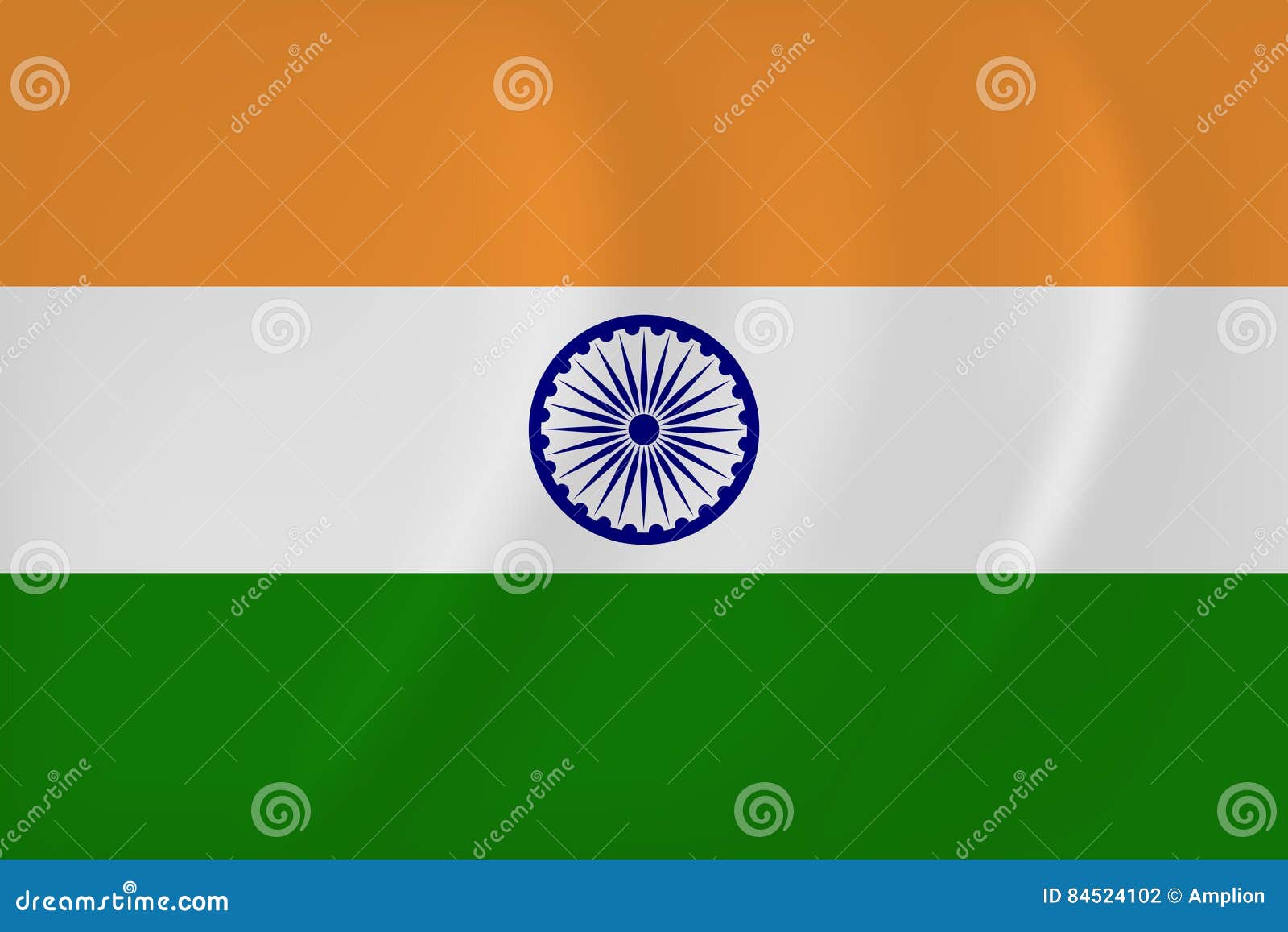De golvende vlag van India vector illustratie. Illustration of groen ...