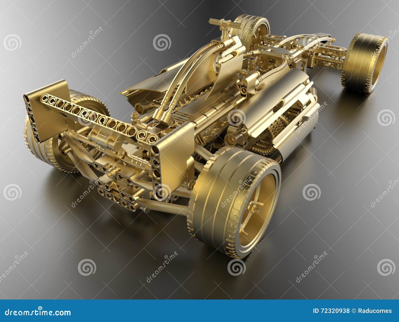 De Gouden Auto Van Formule 1 Stock Illustratie - Illustration of ...