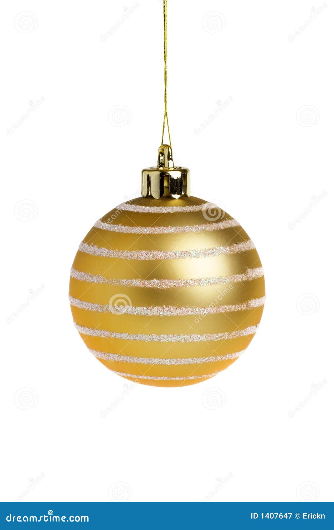 De gouden bal van Kerstmis stock afbeelding. Image of vier - 1407647