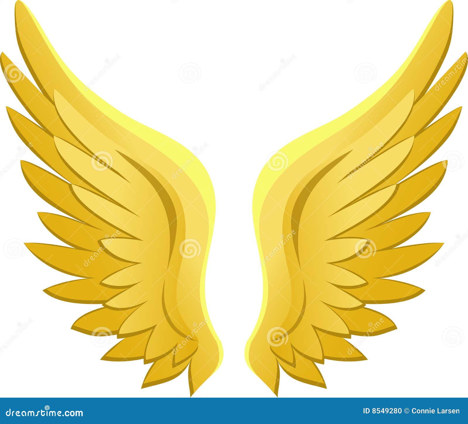 De Gouden Vleugels Van De Engel Vector Illustratie - Illustration of ...