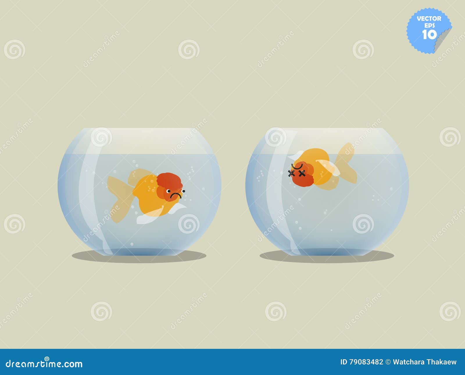 De Goudvis in Kom Let Op Dode Goudvis in Een Andere Kom Stock ...