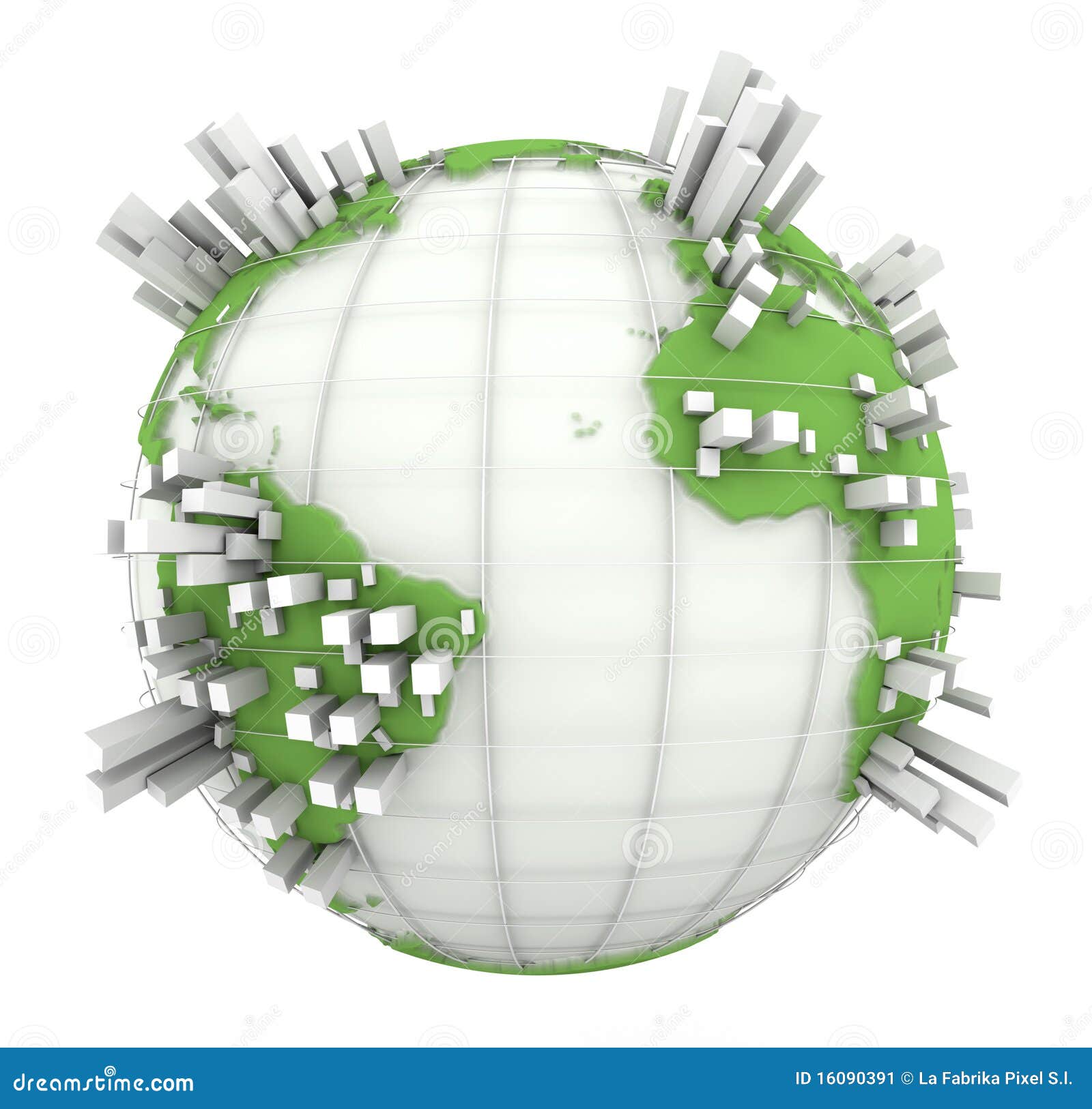 De Grafiek Van De Aarde in Wit En Groen Stock Illustratie ...