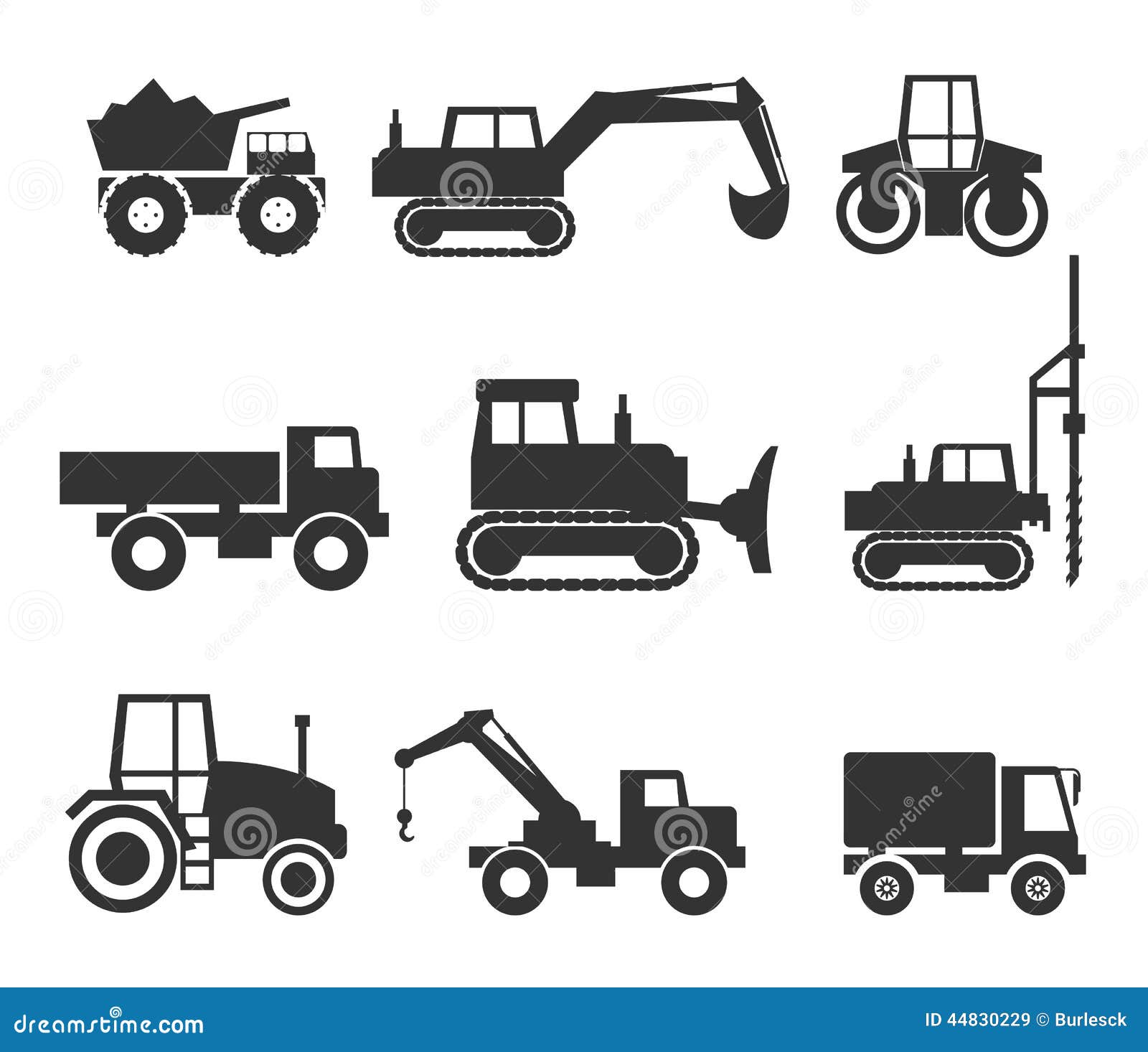 De Grafiek Van Het Het Pictogramsymbool Van Bouwmachines Vector ...