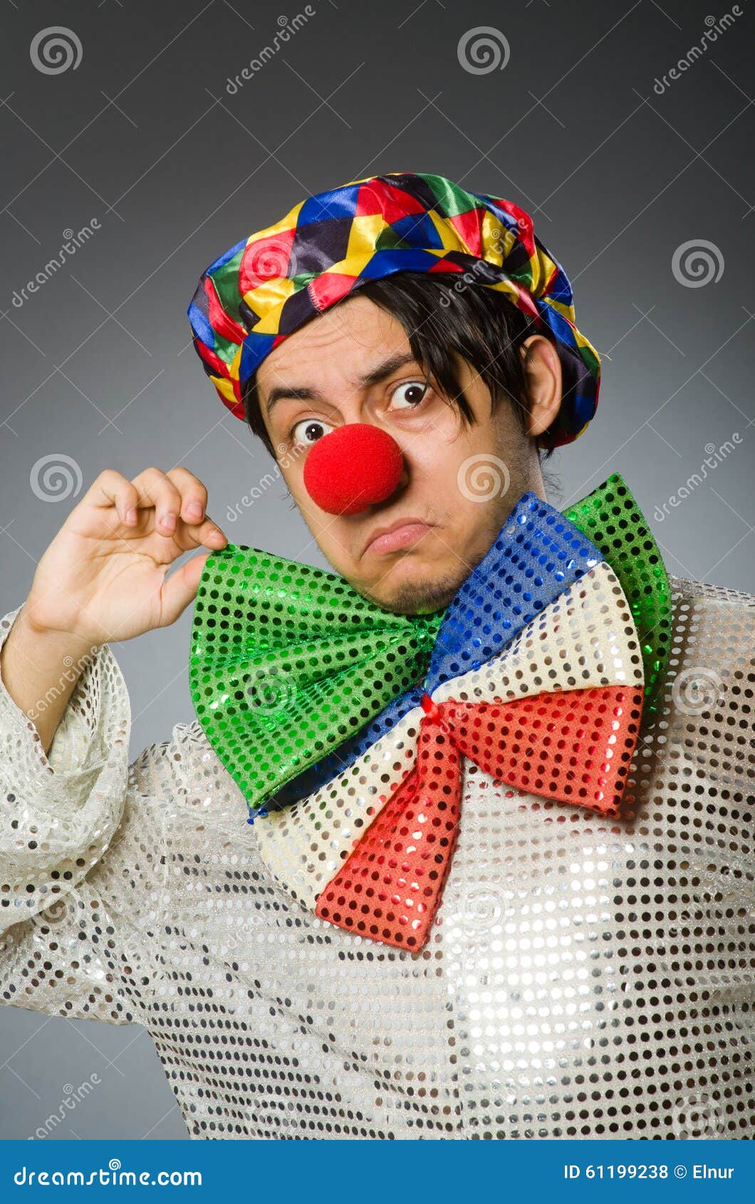 De Grappige Clown Met Rode Neus Stock Foto - Image of entertainer ...