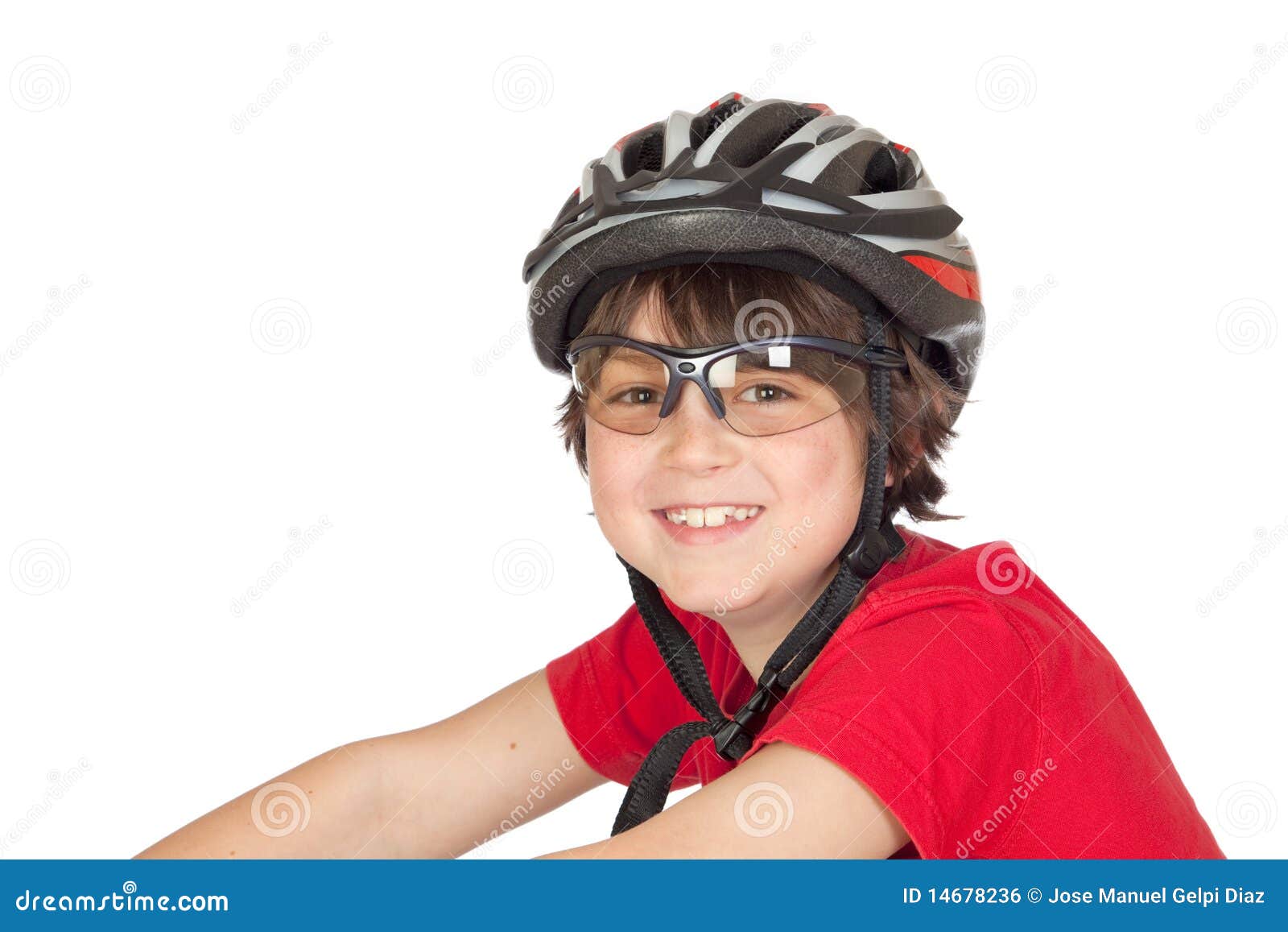 De Grappige Helm Van De Kindfiets Stock Foto - Image of lachen ...
