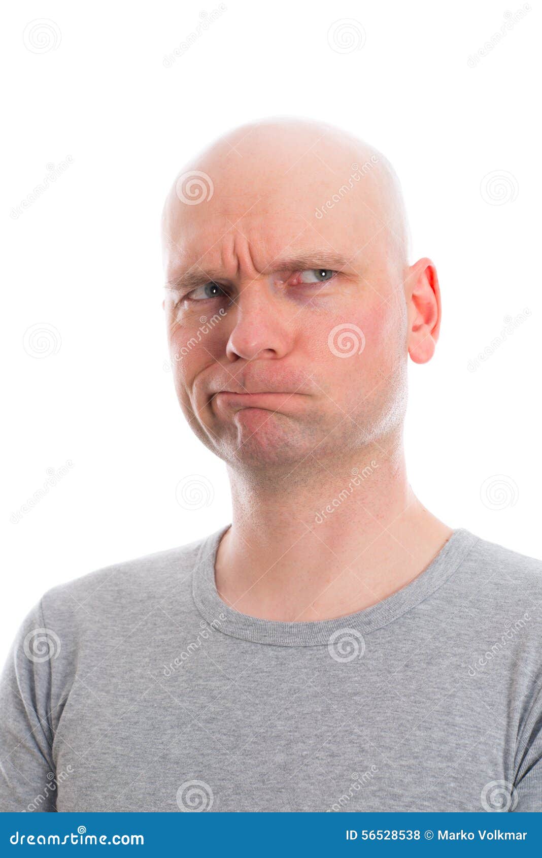 De Grappige Mens Met Kaal Hoofd Refacting Stock Foto - Image of ...