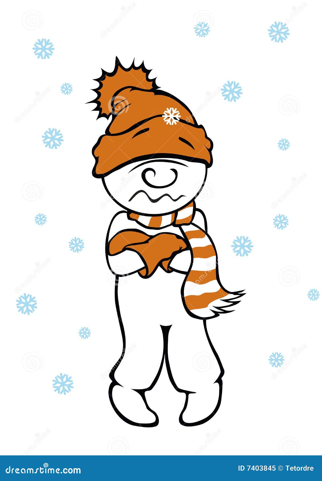 De Grappige Mens Voelt Koud Stock Illustratie - Illustration of mens ...
