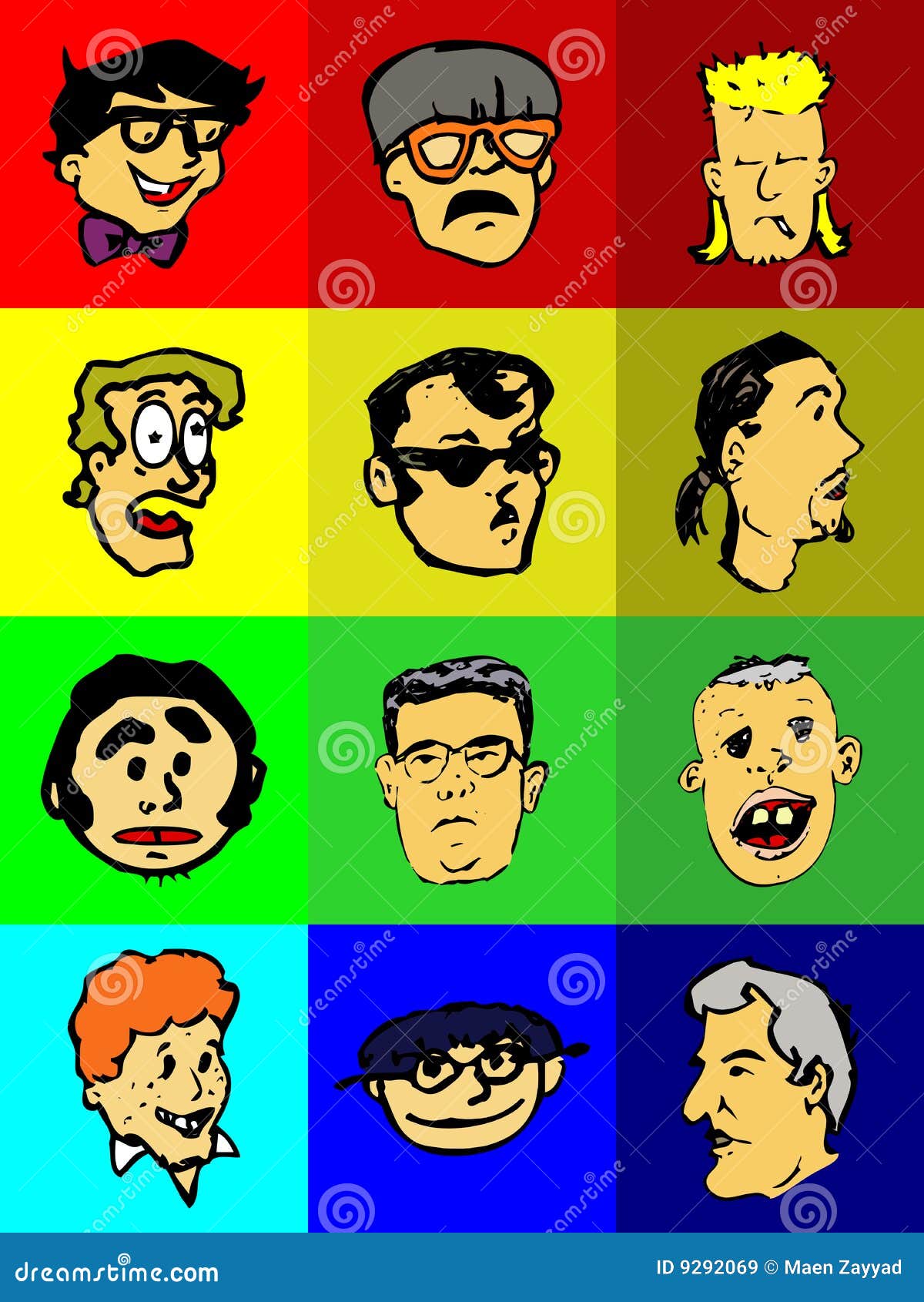 De Grappige Pictogrammen Van Gezichten Stock Illustratie - Illustration ...