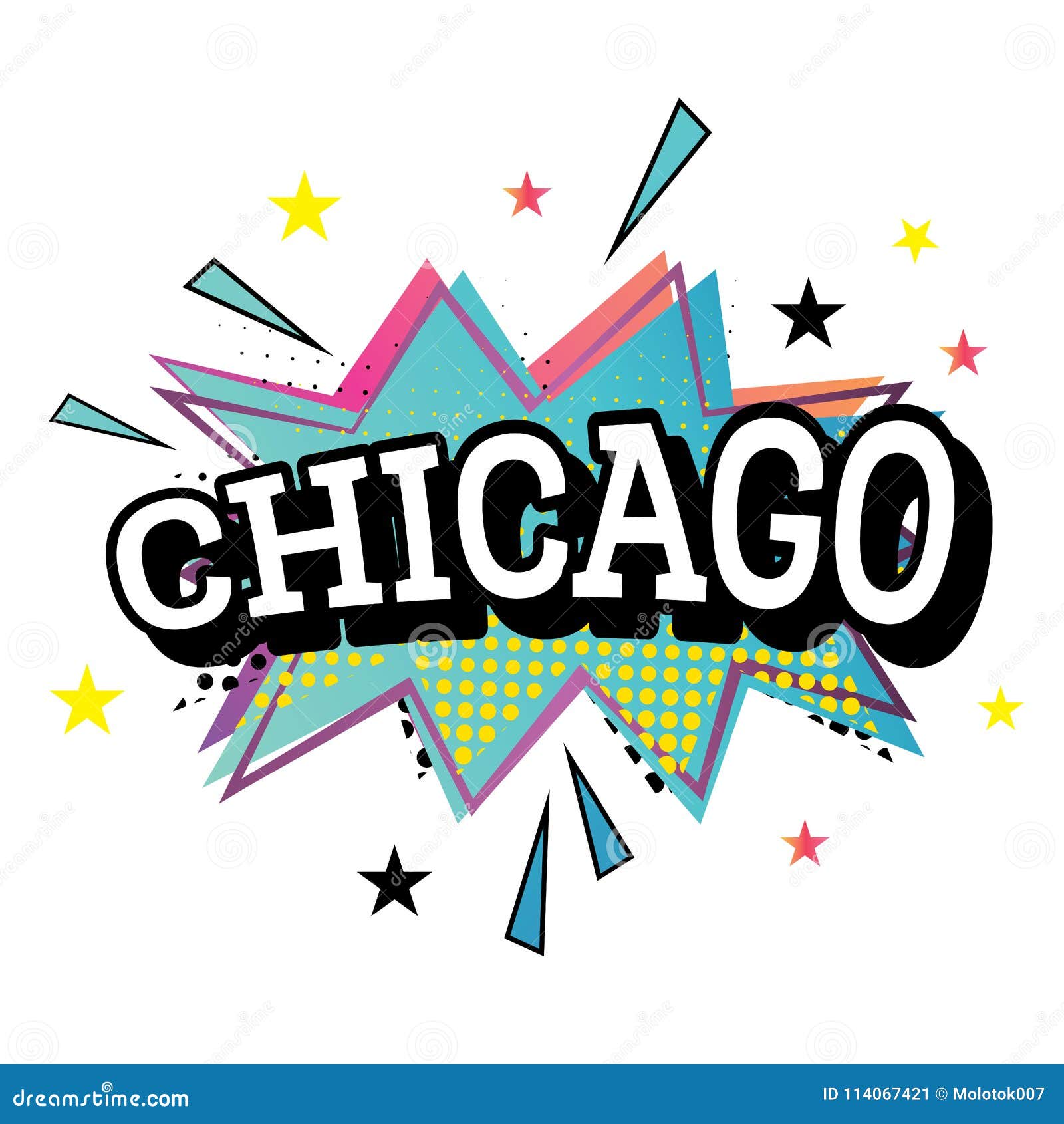 De Grappige Tekst Van Chicago in Pop Art Style Vector Illustratie ...