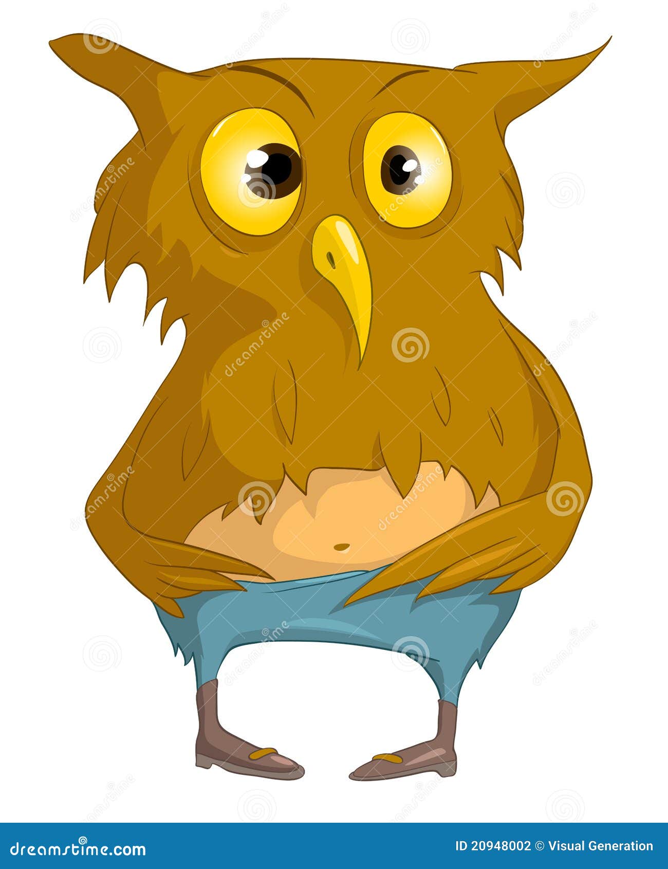 De Grappige Uil Van Het Karakter Van Het Beeldverhaal Vector ...