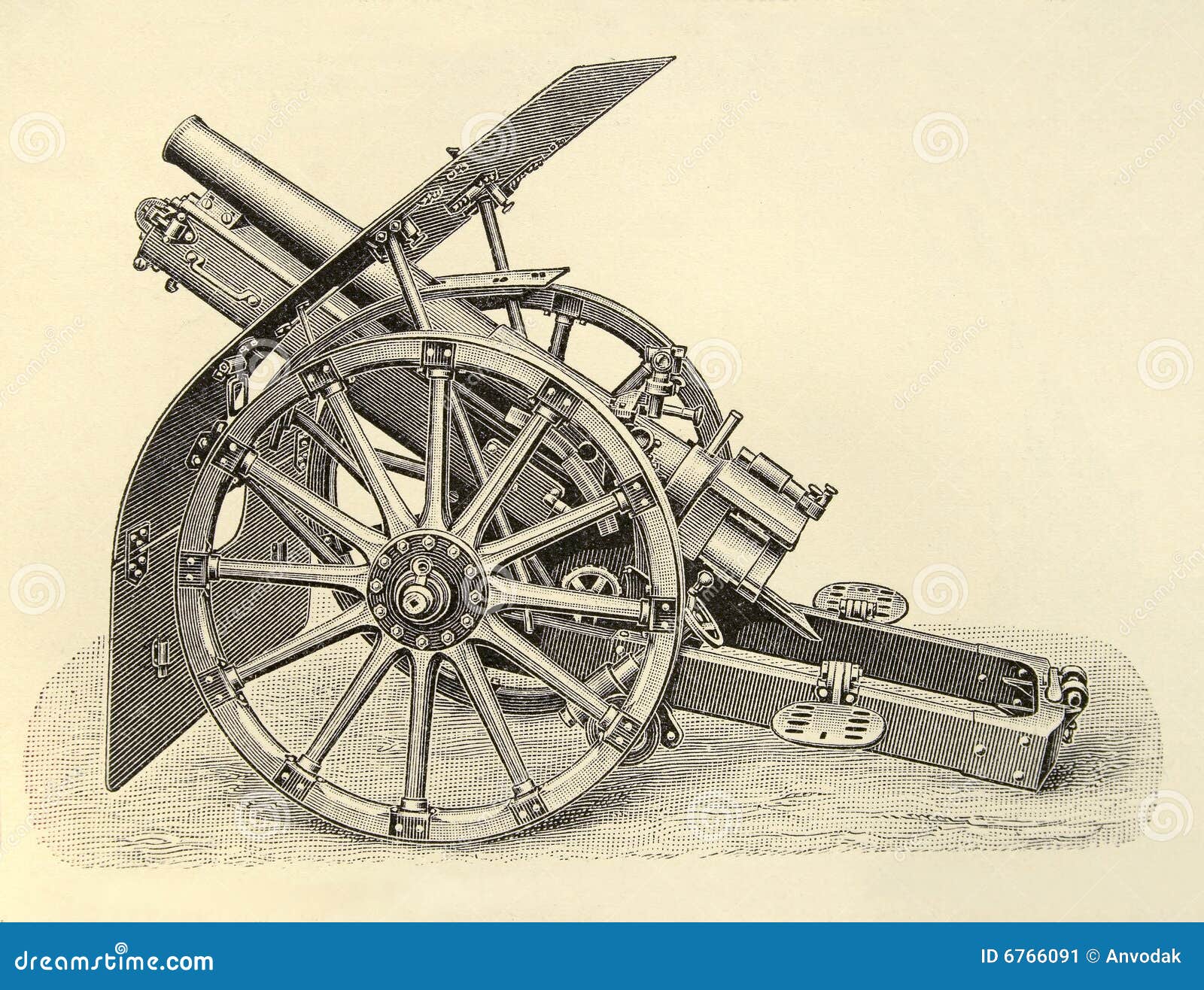 De gravure van het kanon stock afbeelding. Image of strijd - 6766091