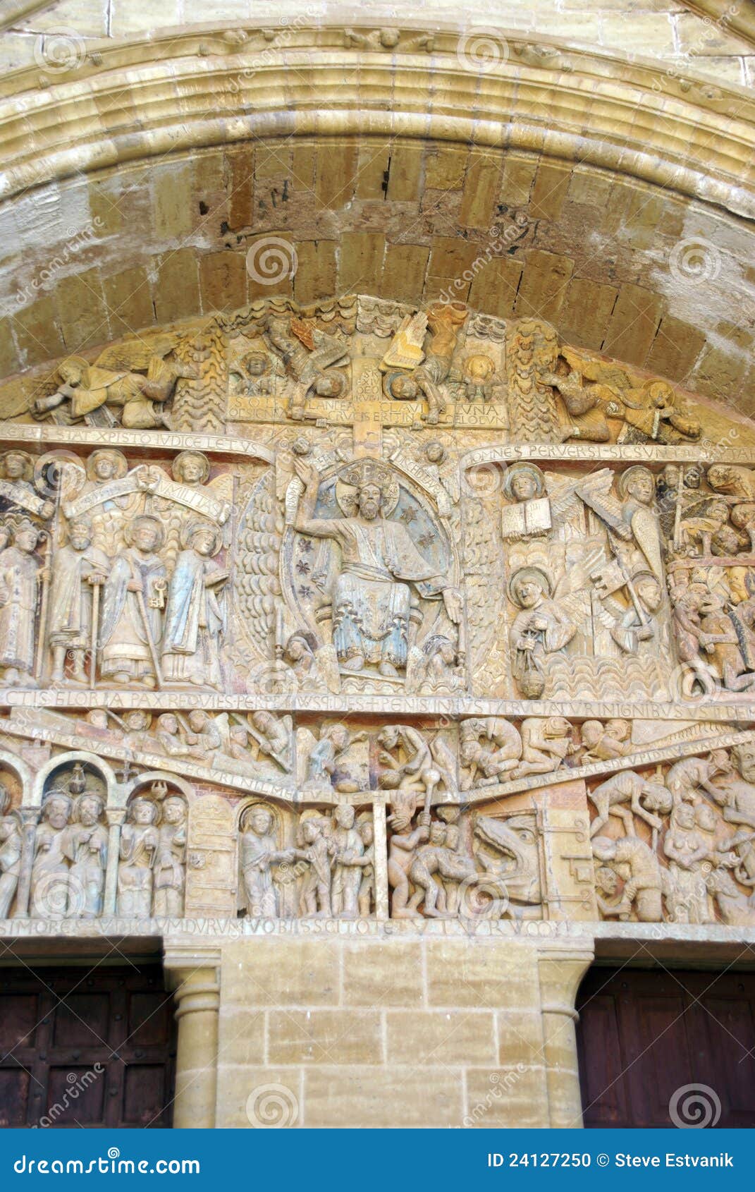 De Gravures Van Het Timpaan Van Het Laatste Oordeel Stock Foto - Image ...