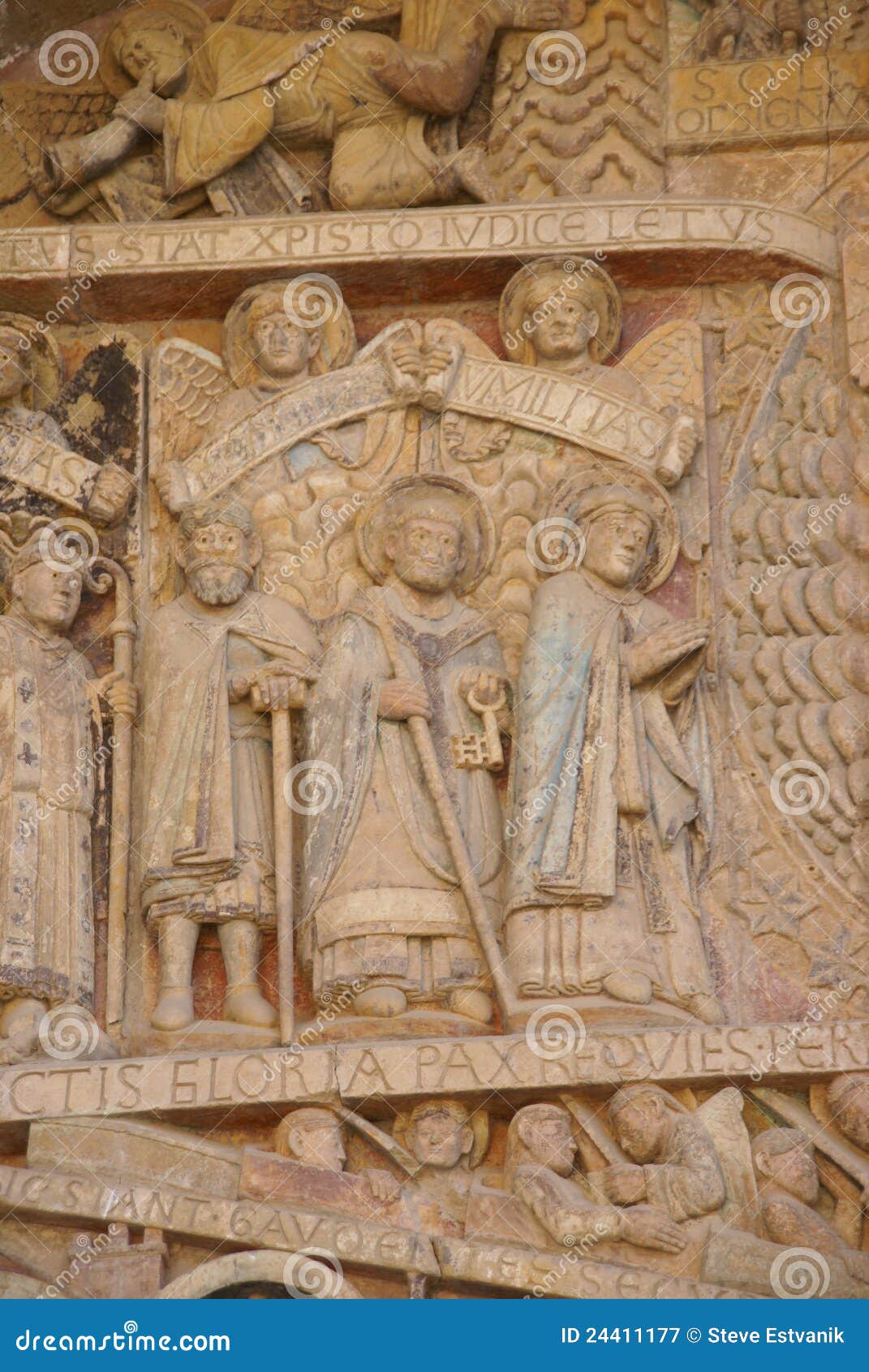 De Gravures Van Het Timpaan Van Het Laatste Oordeel Stock Afbeelding ...