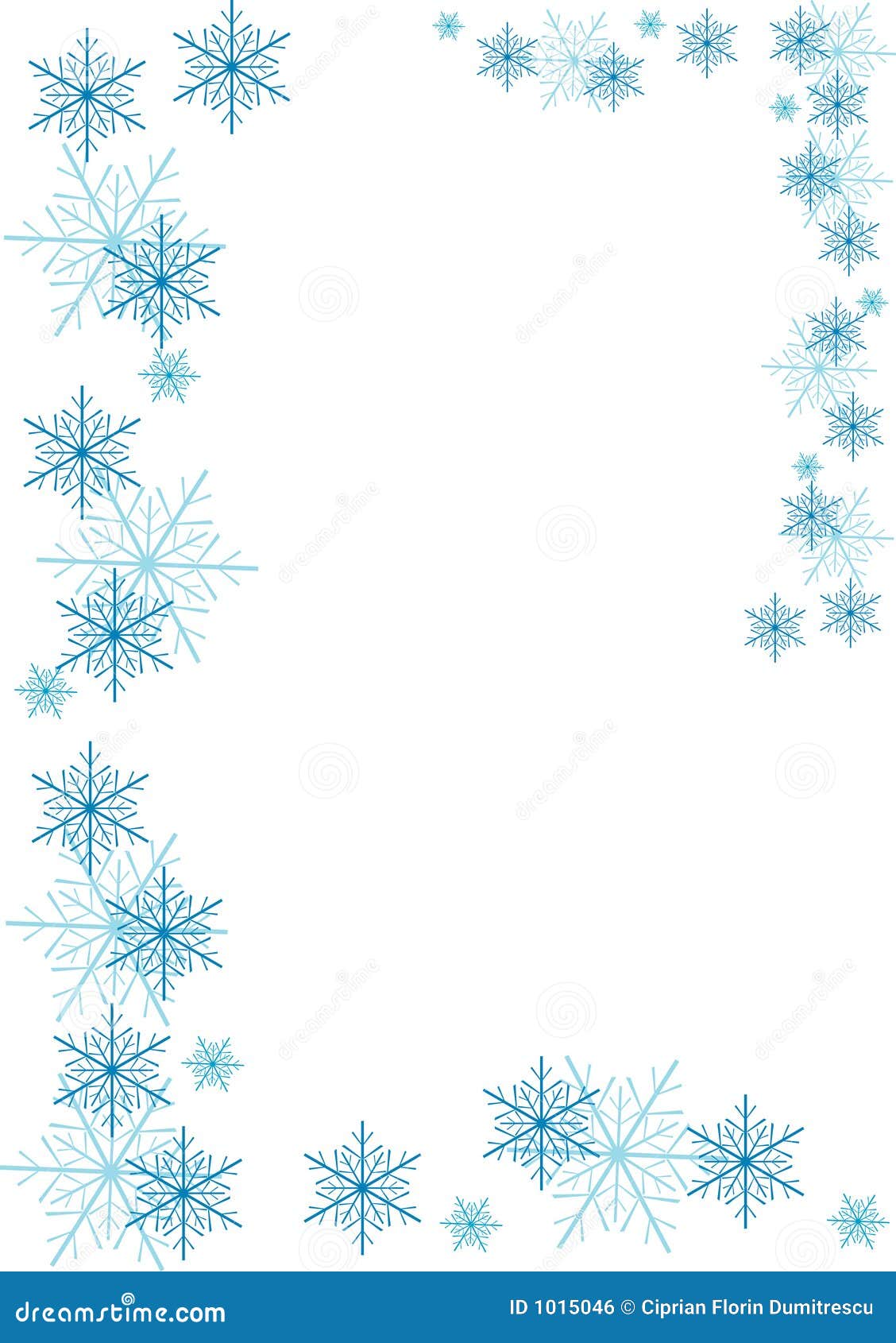 De grens van sneeuwvlokken vector illustratie. Illustration of sneeuw - 1015046