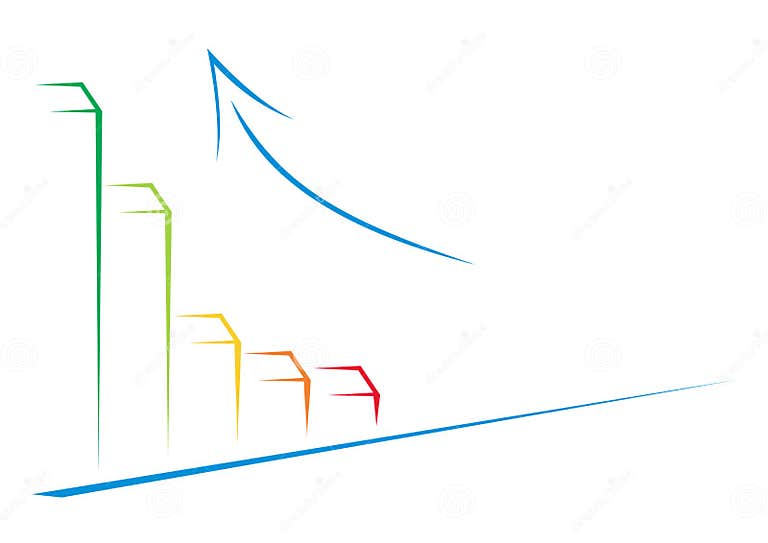 De groei op grafiek vector illustratie. Illustration of verhoging ...