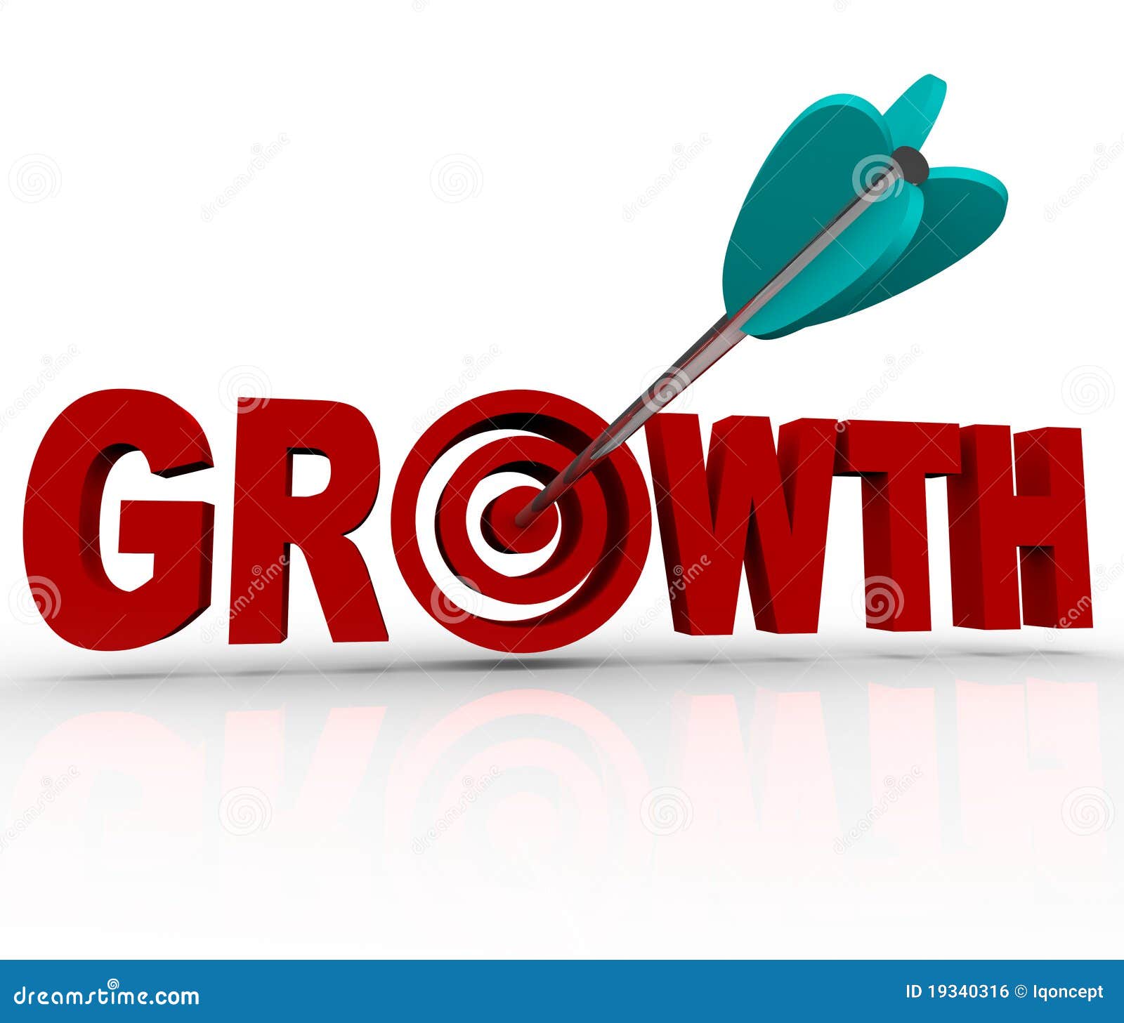 De Groei - Pijl in Doel Dat Doel Van Verhoging Bereikt Stock ...