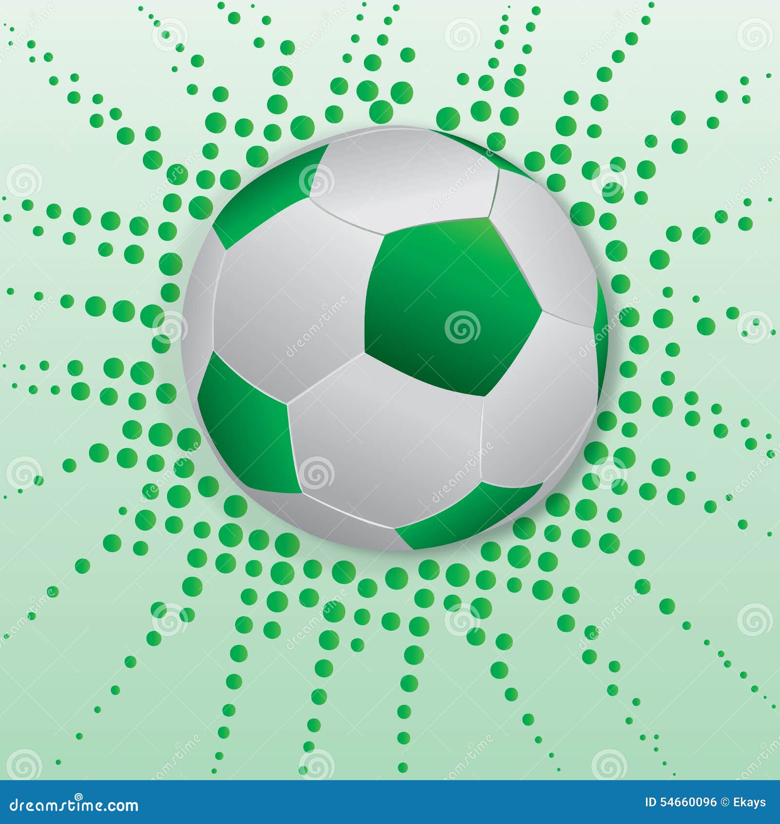 De Groene Bal Van Het Voetbal Vector Illustratie - Illustration of ...