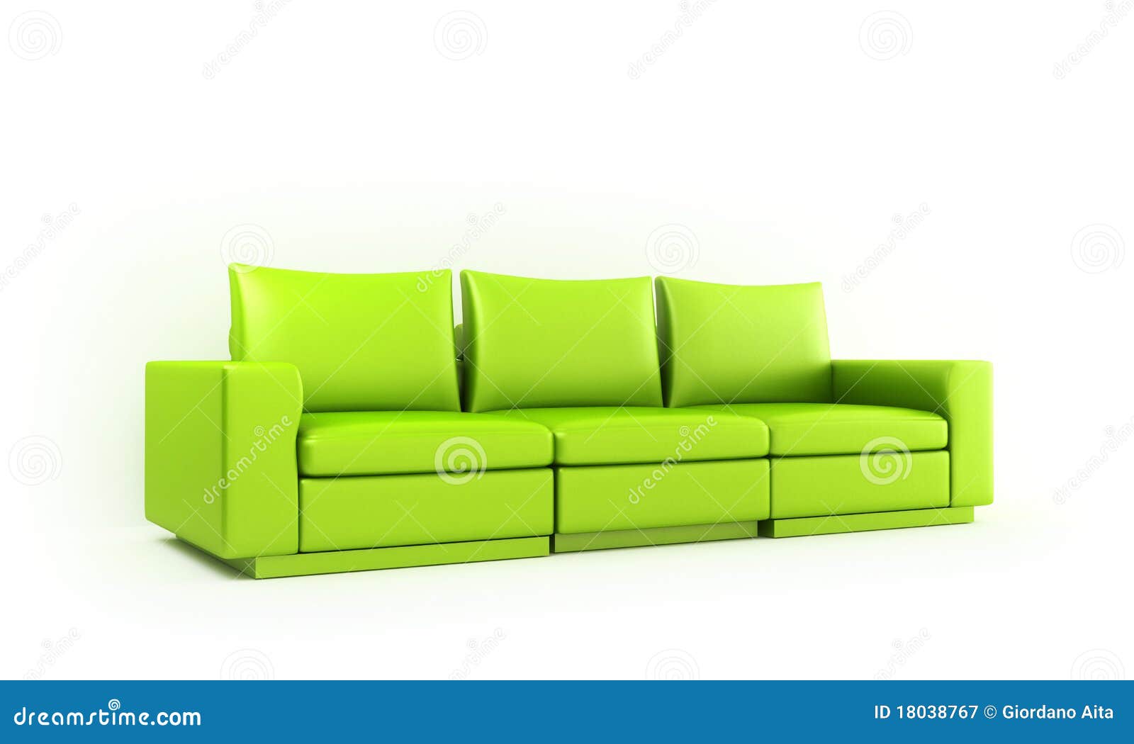 De Groene Bank Van De Moderstijl Stock Illustratie - Illustration of ...