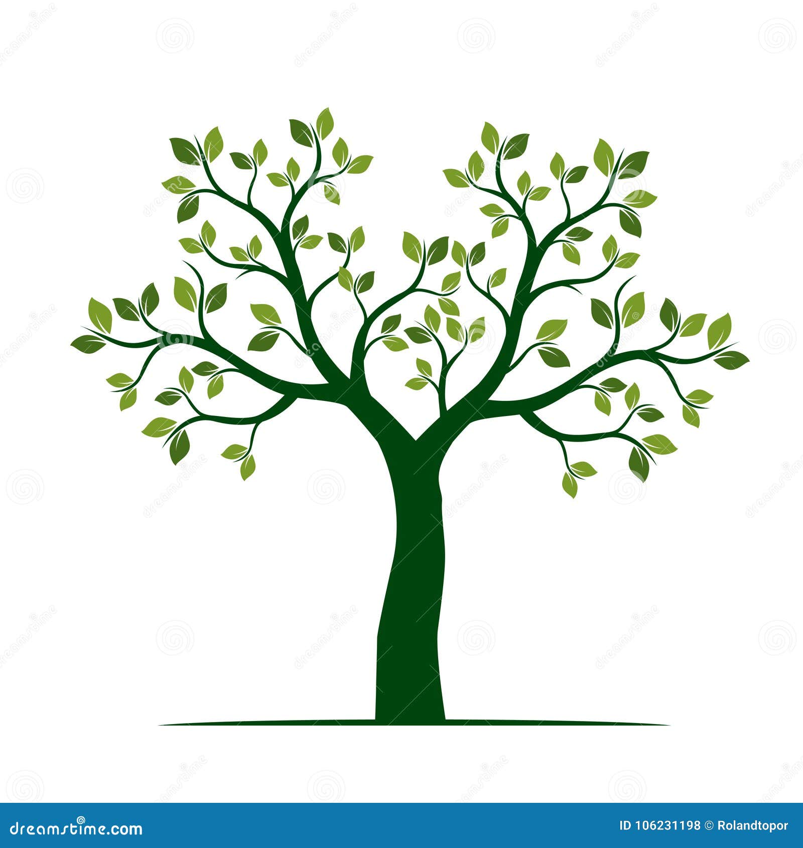 De Groene Boom Van De Lente Vector Illustratie Stock Illustratie ...