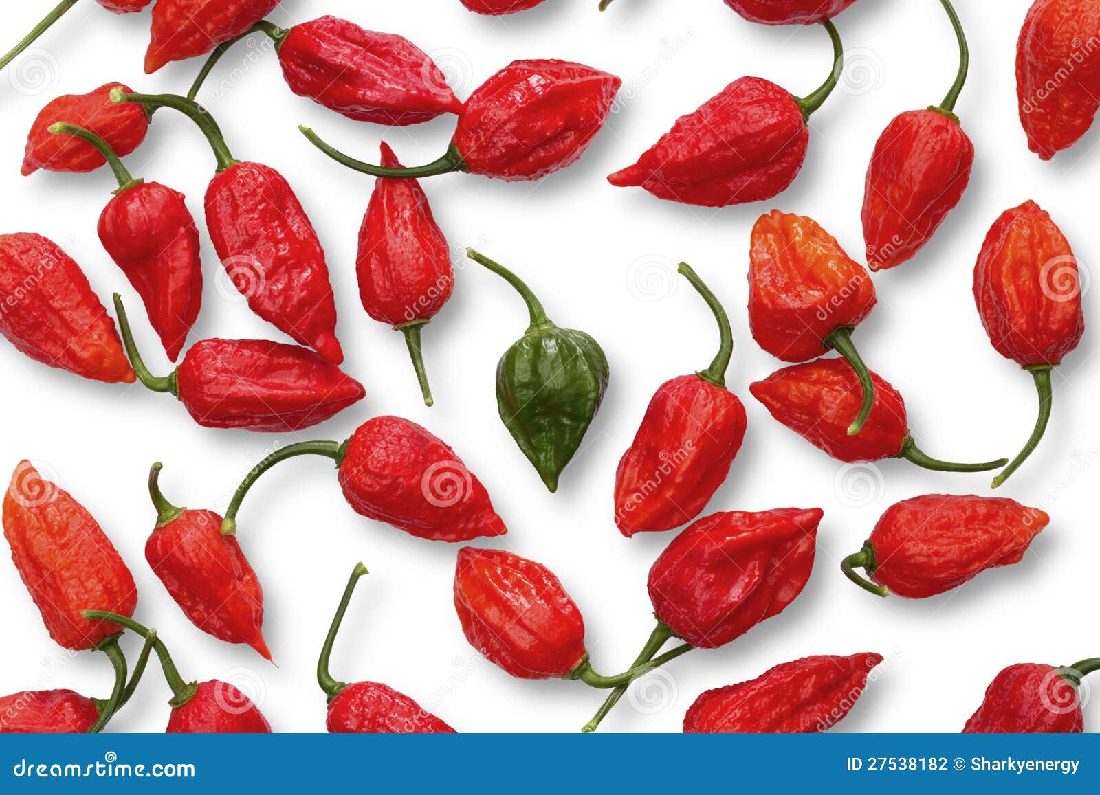 De Groene Peper Van Buht Jolokia Tussen Rode Degenen Stock Foto - Image ...