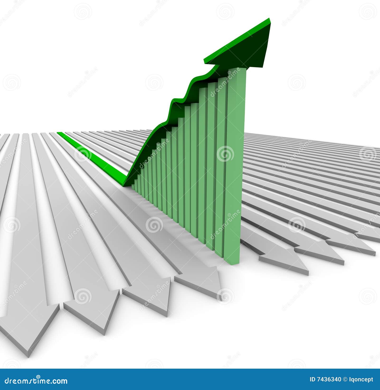 De Groene Pijl Van De Groei - Grafiek Stock Illustratie - Illustration ...