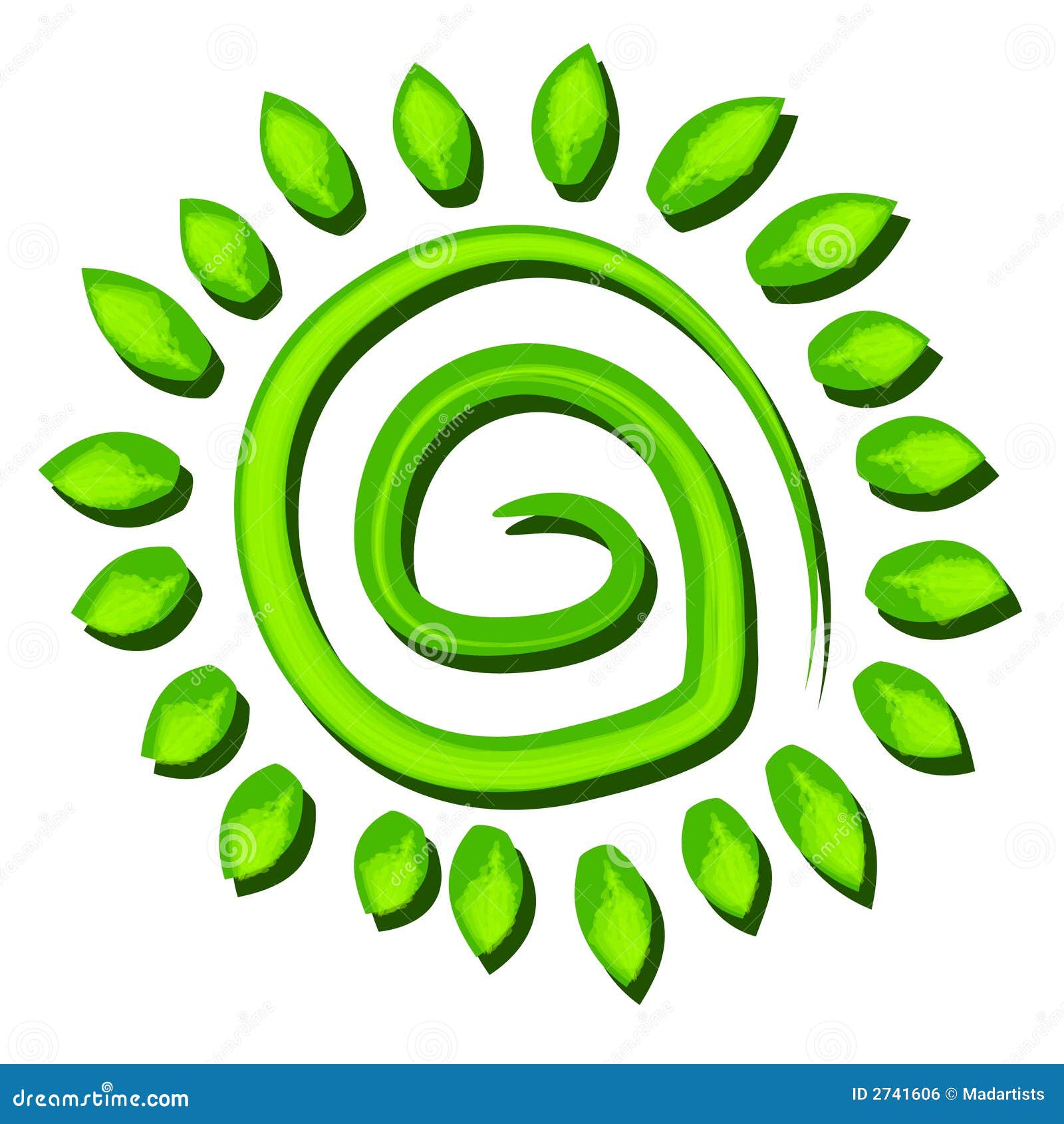 De Groene Spiraal Van Het Symbool Van De Aarde Van De Boom Stock ...