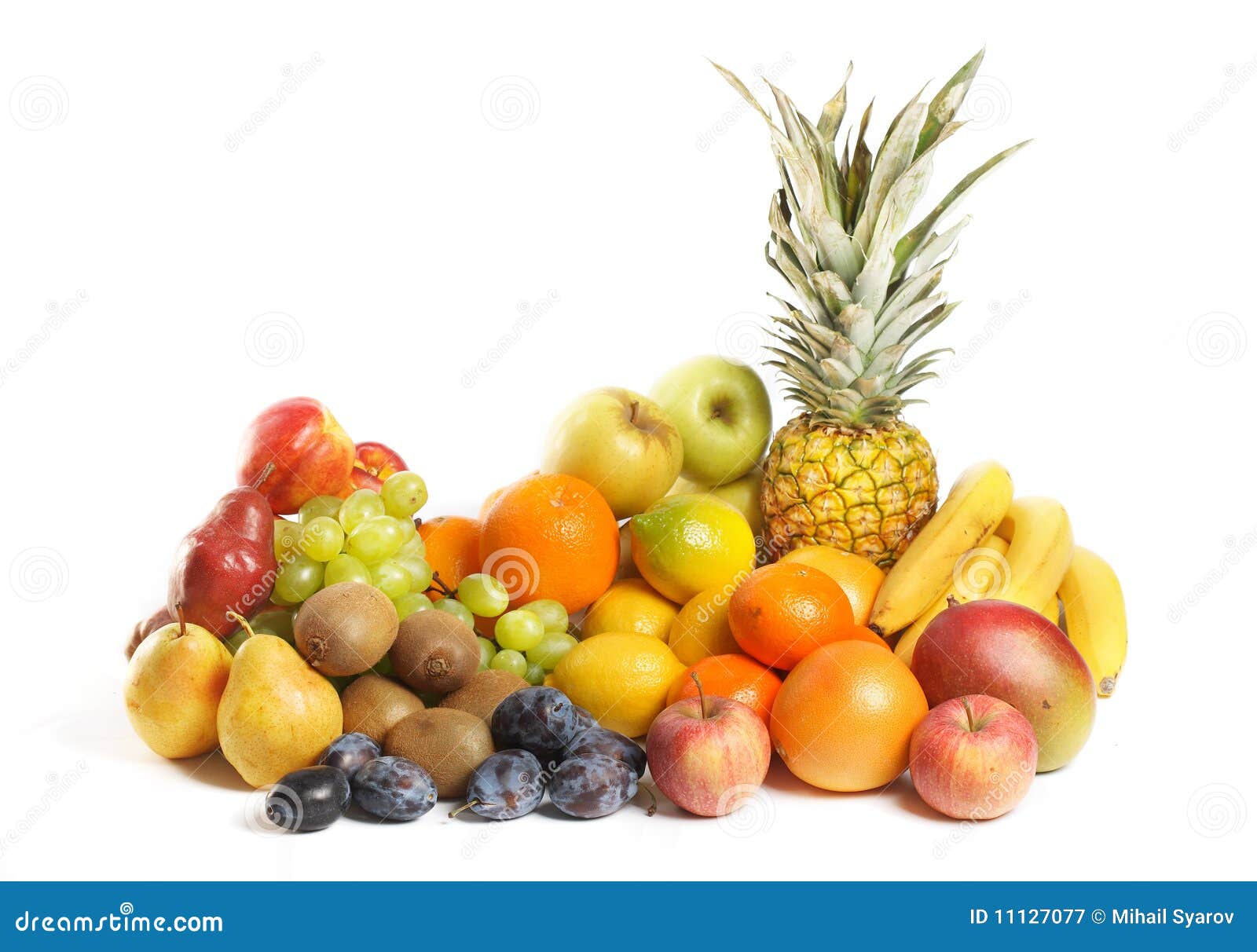 De Groep Van Het Fruit Op Witte Achtergrond Stock Afbeelding - Image of ...