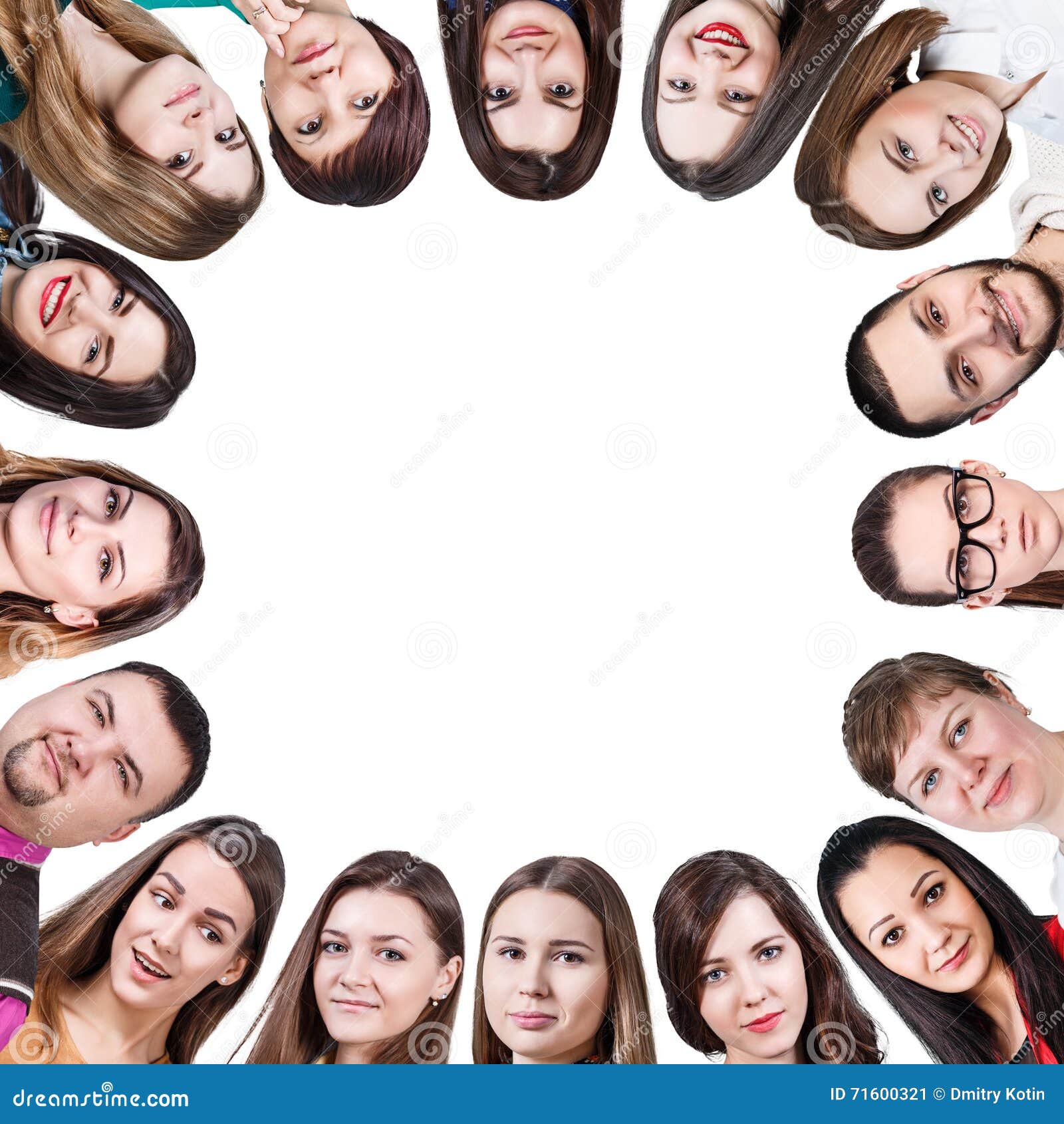 De Groep Verschillende Mensen Vormt Een Kader Stock Afbeelding - Image ...