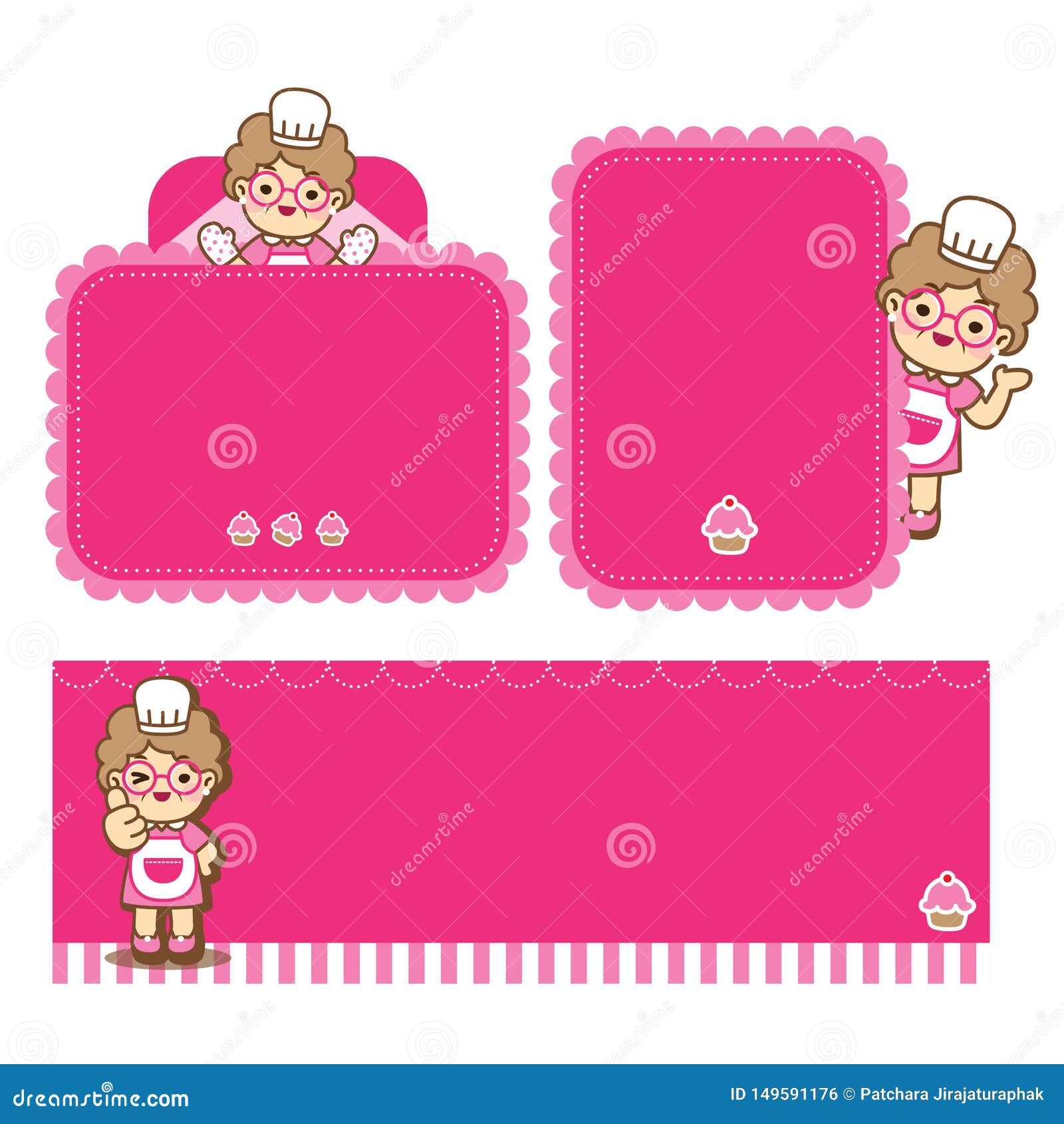 De Grootmoeder Kookt Leuke Stijl Vector Illustratie - Illustration of ...