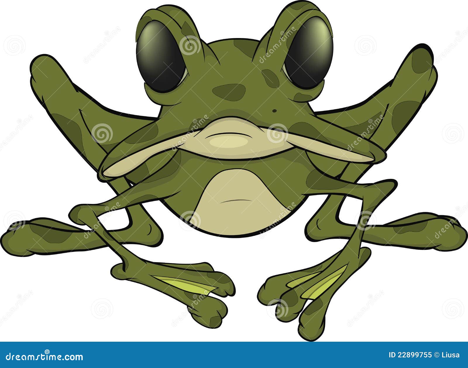 De Grote Groene Kikker. Beeldverhaal Vector Illustratie - Illustration ...